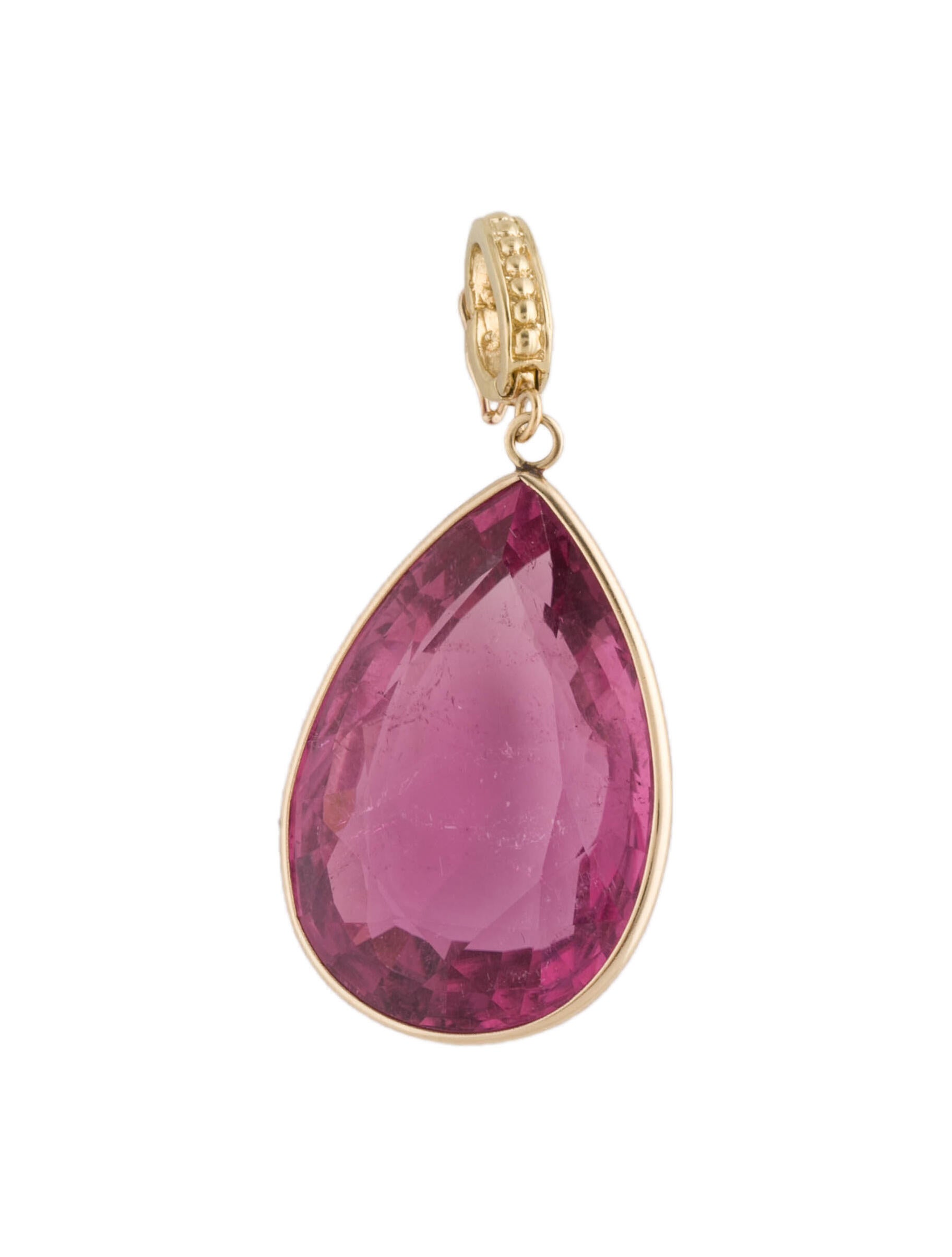 Pendant 35.70ct Tourmaline Enhancer Pendant - 14K Yellow Gold Pendant ...