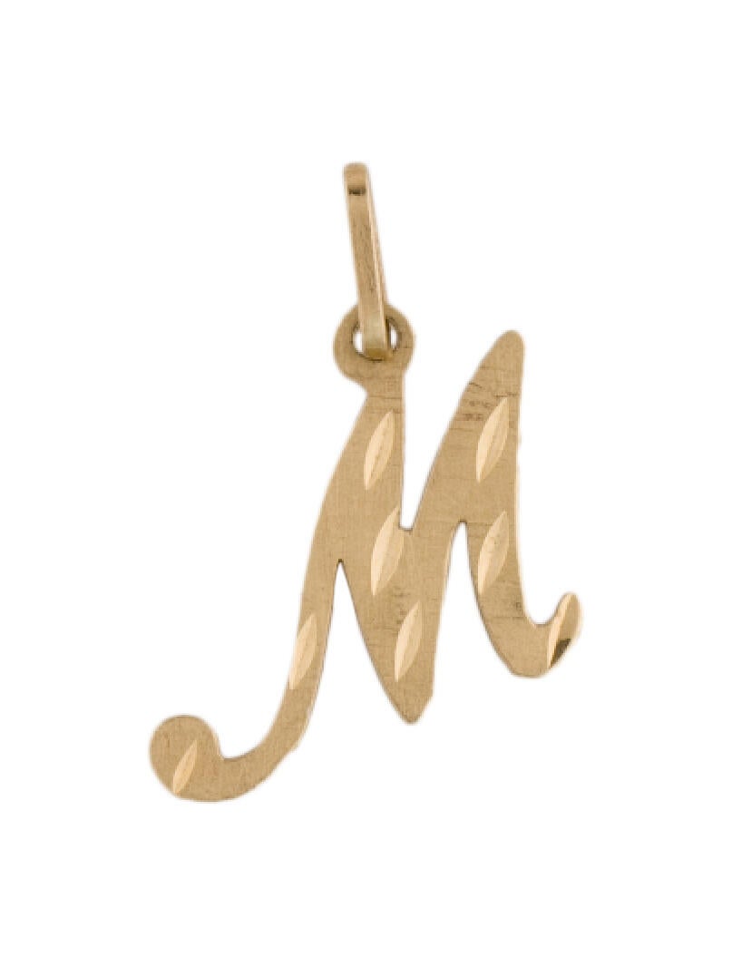 Pendant 14K Letter 'M' Pendant - 14K Yellow Gold Pendant Necklace ...