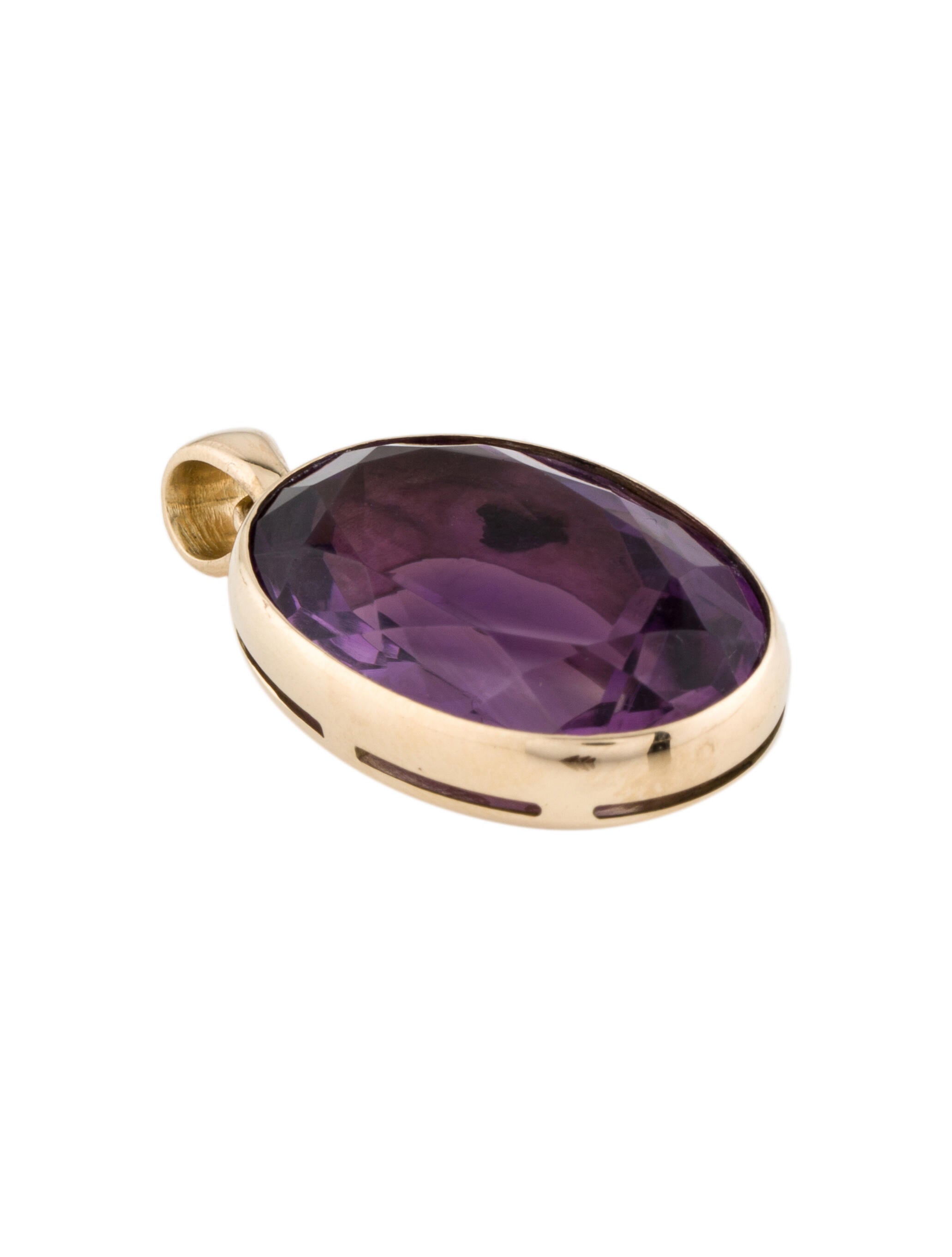 Pendant 14K 23.0ct Amethyst Pendant - 14K Yellow Gold Pendant Necklace ...