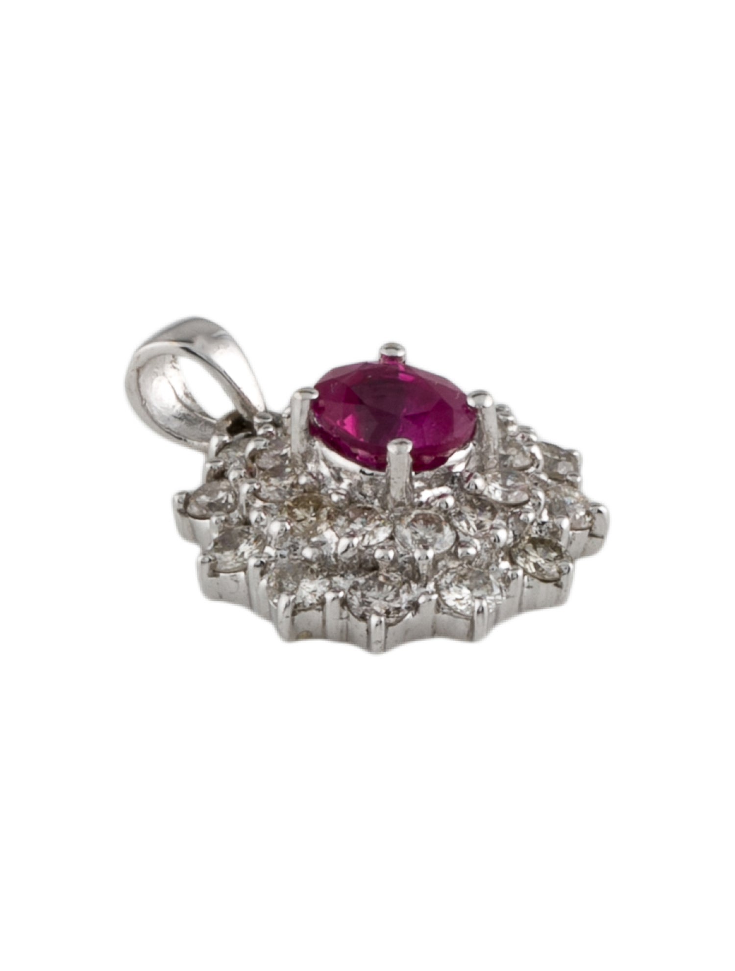 Pendant 18K 2.41ct Ruby & Diamond Pendant - 18K White Gold Pendant ...