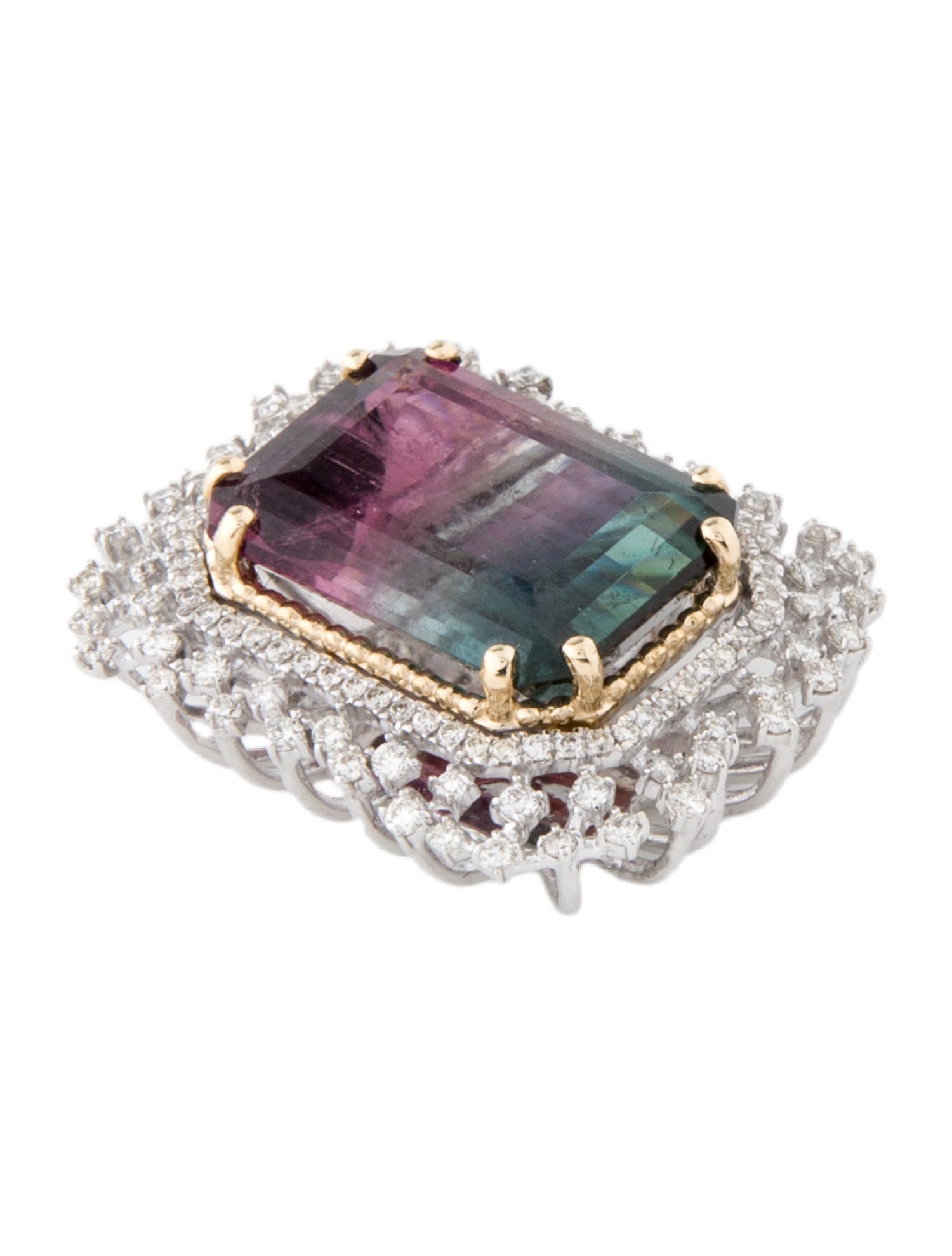 Pendant 14K Parti-Colored Tourmaline & Diamond - Pendant Necklace ...