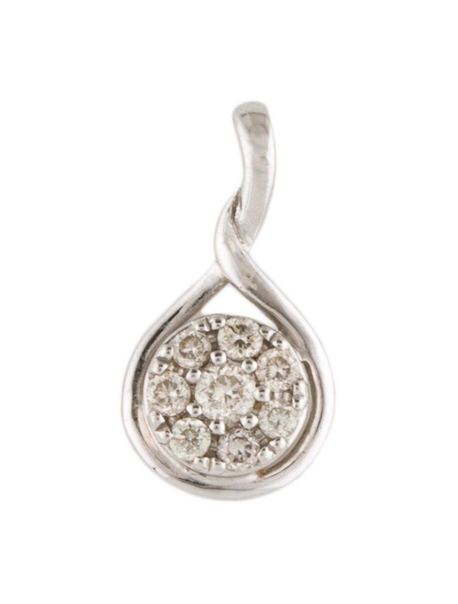 Pendant 14K Diamond - 14K White Gold Pendant Necklace, Necklaces ...