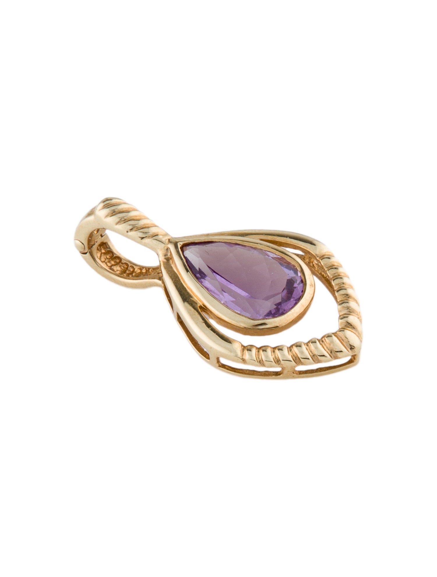 David Yurman Amethyst Enhancer Pendant - 14K Yellow Gold Pendant ...