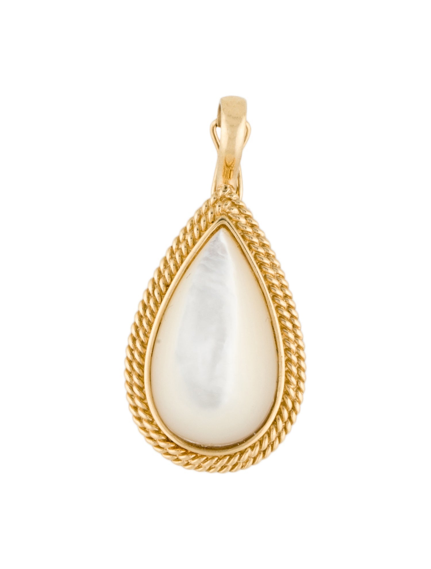 Pendant 14K Mother Of Pearl Teardrop Enhancer Pendant - 14K Yellow Gold ...