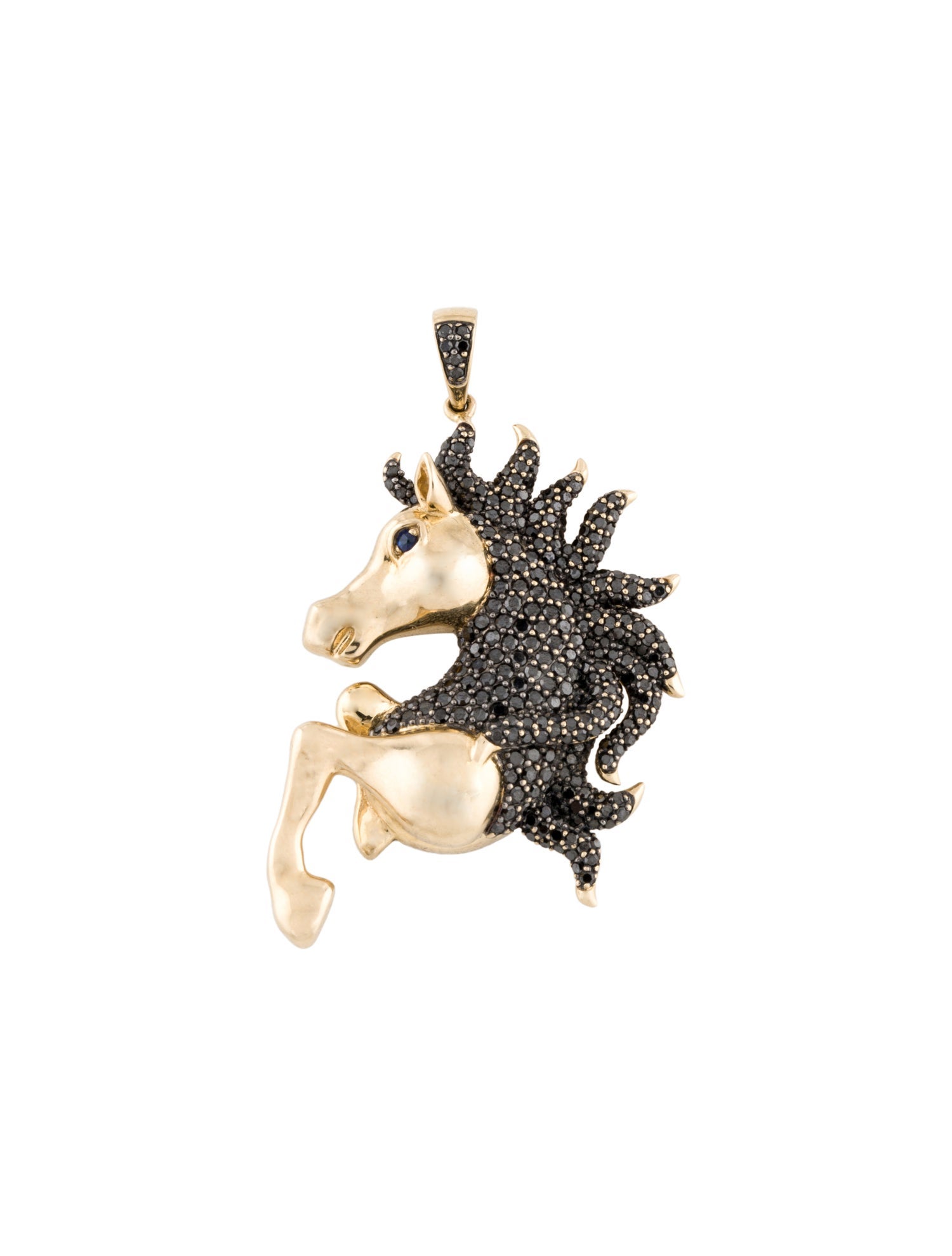 Pendant Oro Alexander 14K 1.74ctw Diamond & Sapphire Horse Pendant ...