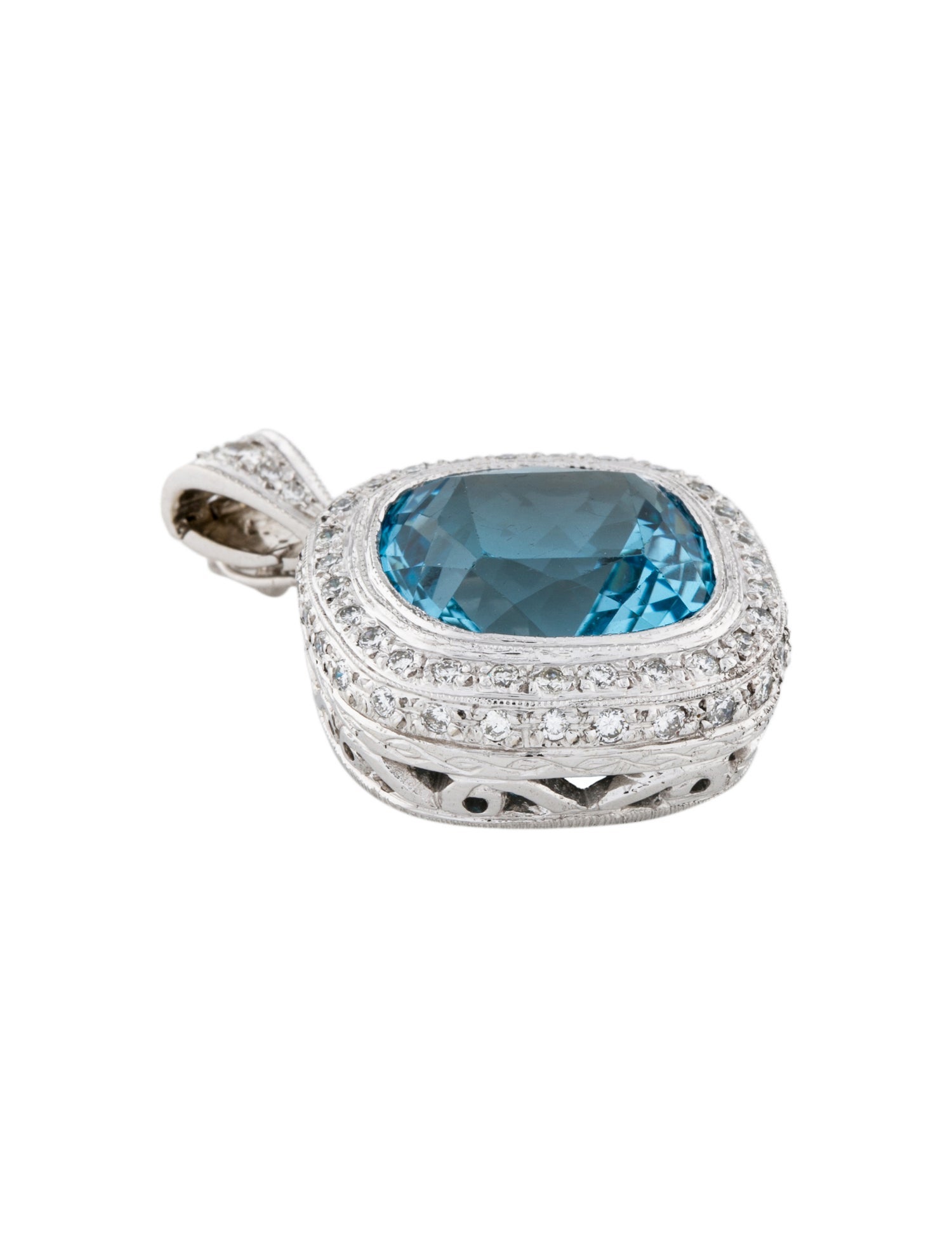 Pendant Barry Brinker 18K 19.42ct Topaz & Sapphire Pendant - Rhodium ...