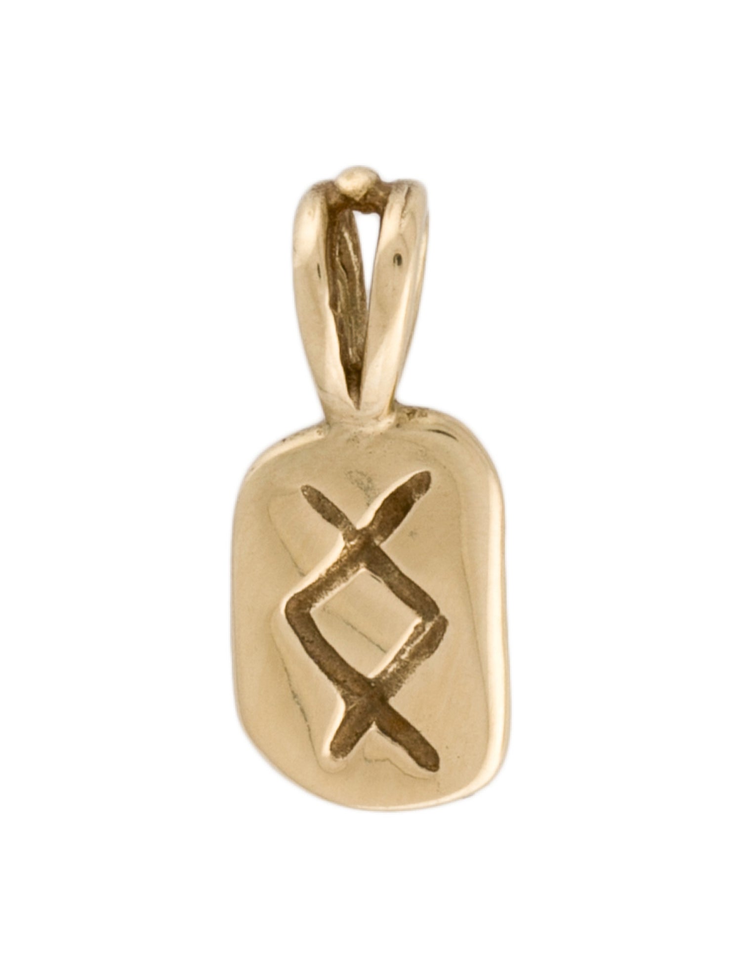 Pendant Iva Winton 14K Inguz Rune Pendant - 14K Yellow Gold Pendant ...