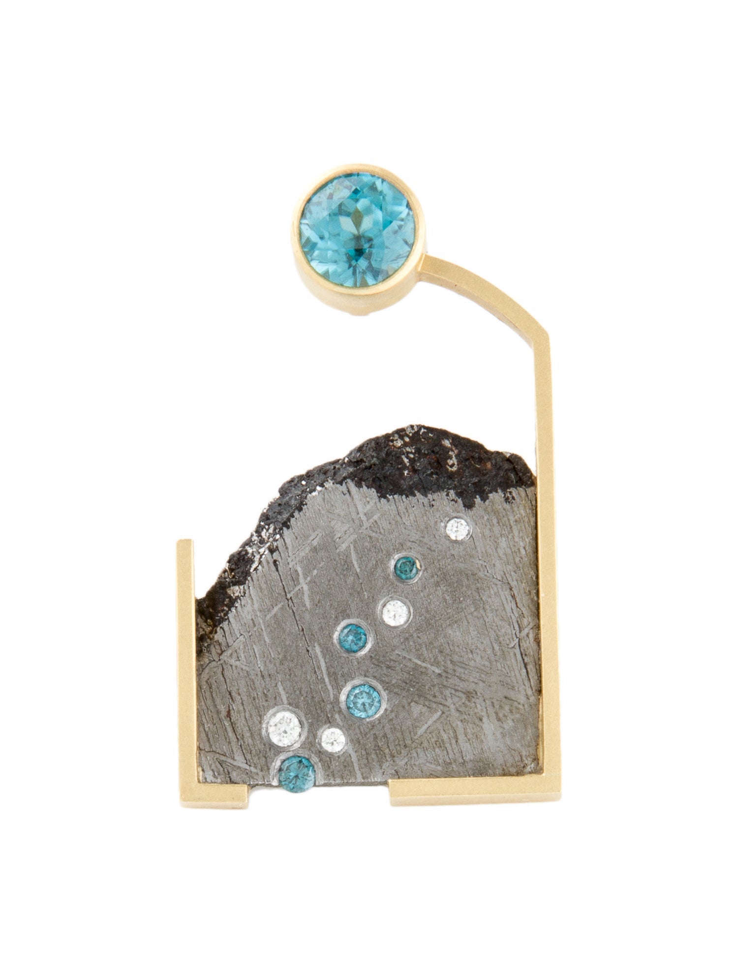 Pendant Jacob Albee 18K Zircon, Meteorite & Diamond 'Alpine' Pendant ...