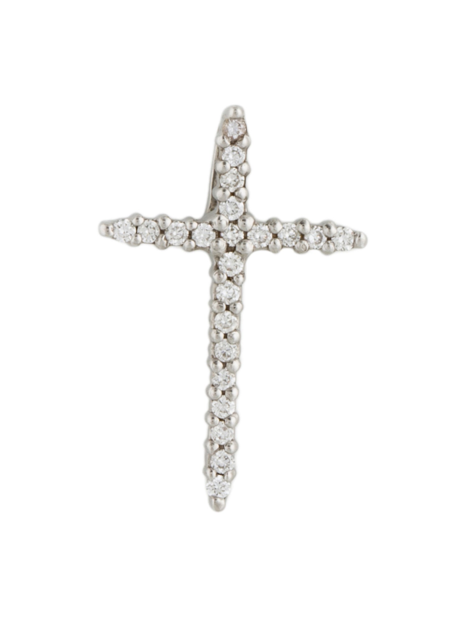 Pendant 18K Diamond Tiny Treasures Cross Pendant - Rhodium-Plated 18K ...