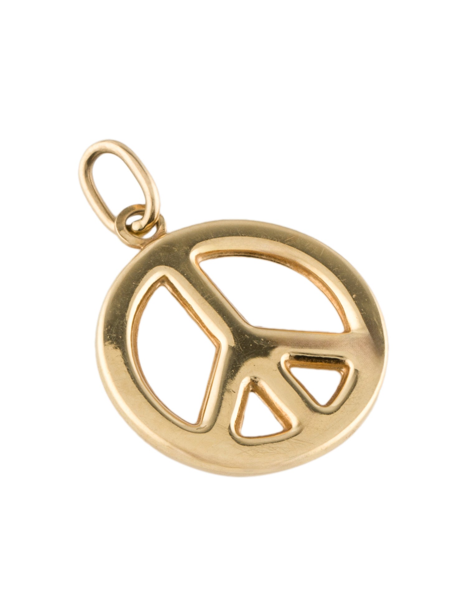 Pendant 18K Peace Sign Pendant - 18K Yellow Gold Pendant, Charms ...