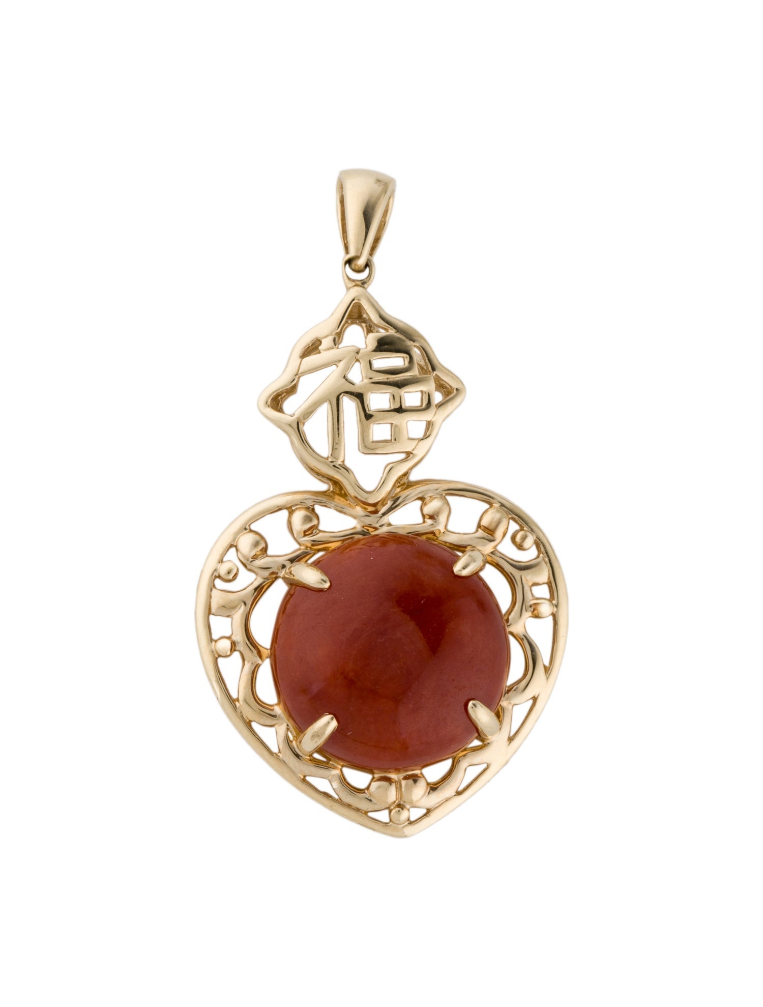 Pendant 14K Dyed Jadeite Pendant - 14K Yellow Gold Pendant Necklace ...