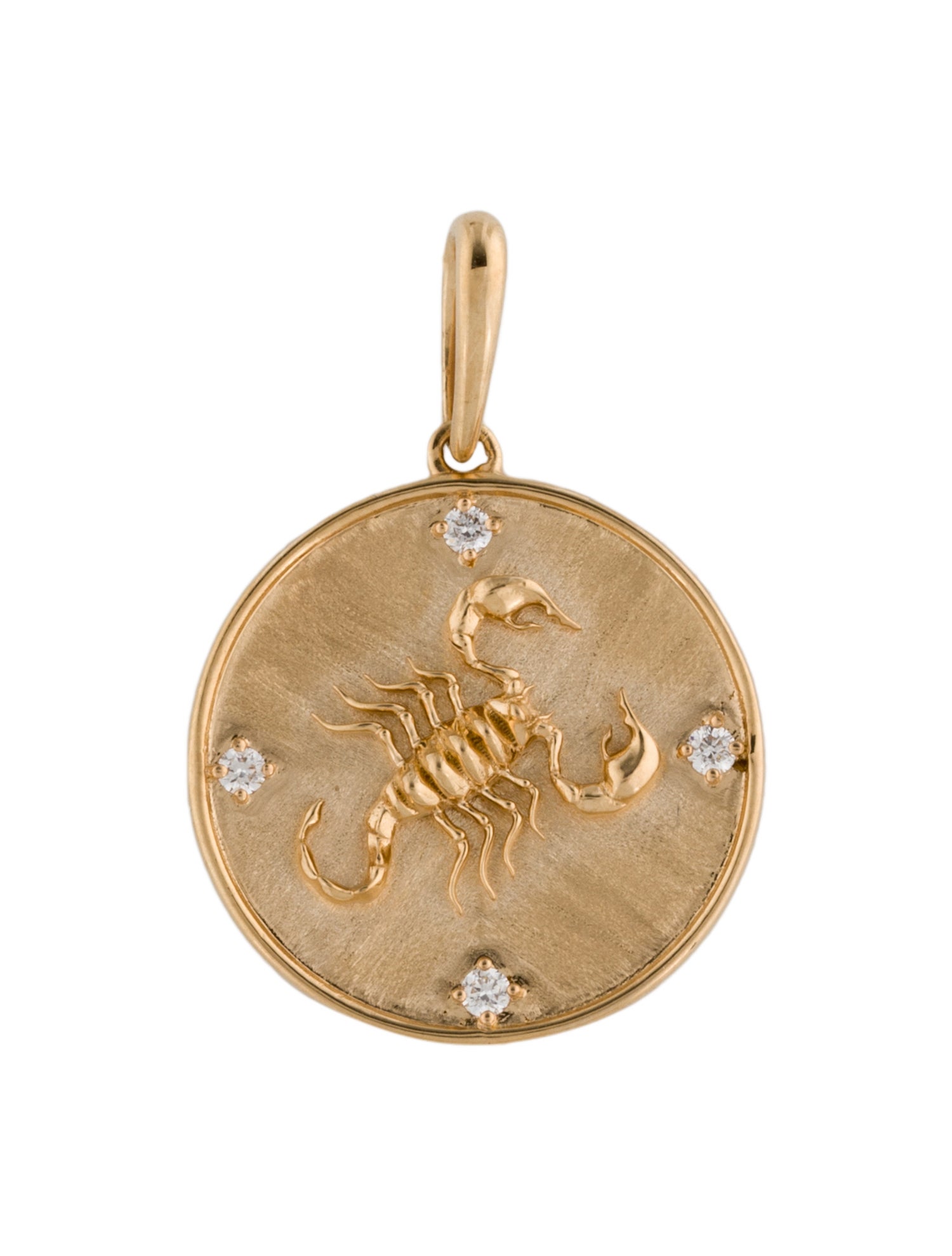 Pendant 18K Diamond Scorpio Zodiac Pendant - 18K Yellow Gold Pendant ...