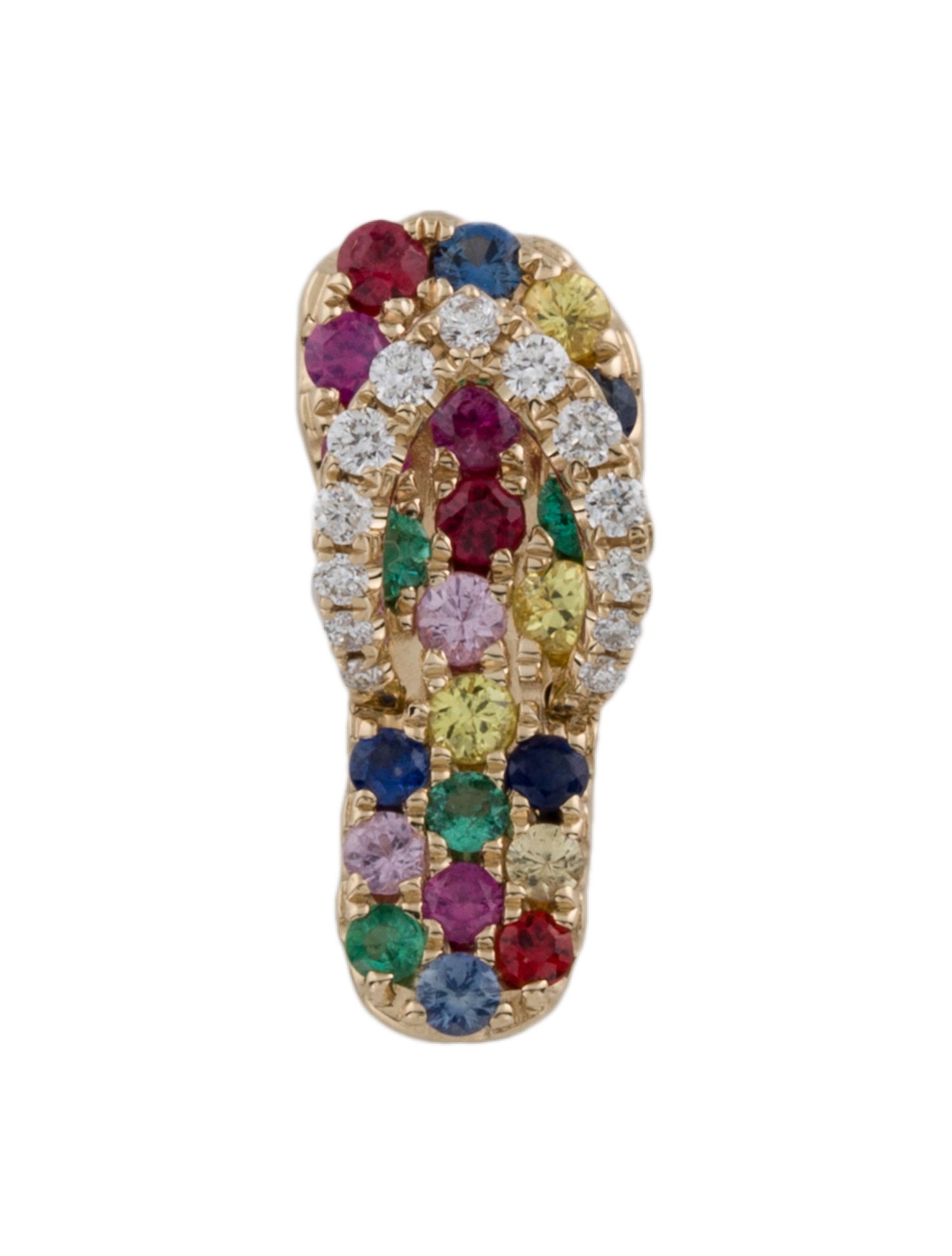 Pendant 14K Multistone Sandal Pendant - 14K Yellow Gold Pendant ...