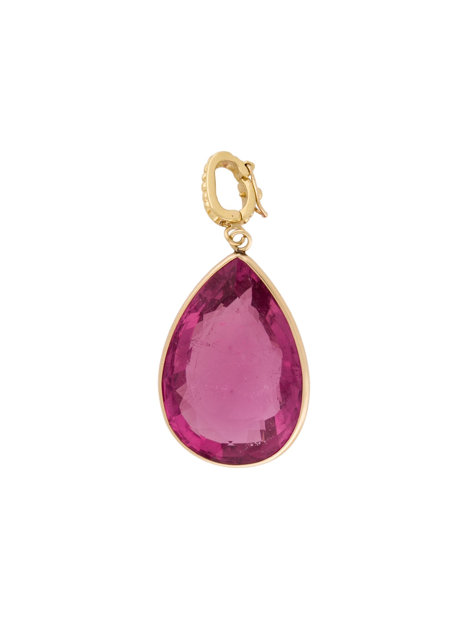 Pendant 35.70ct Tourmaline Enhancer Pendant - 14K Yellow Gold Pendant ...