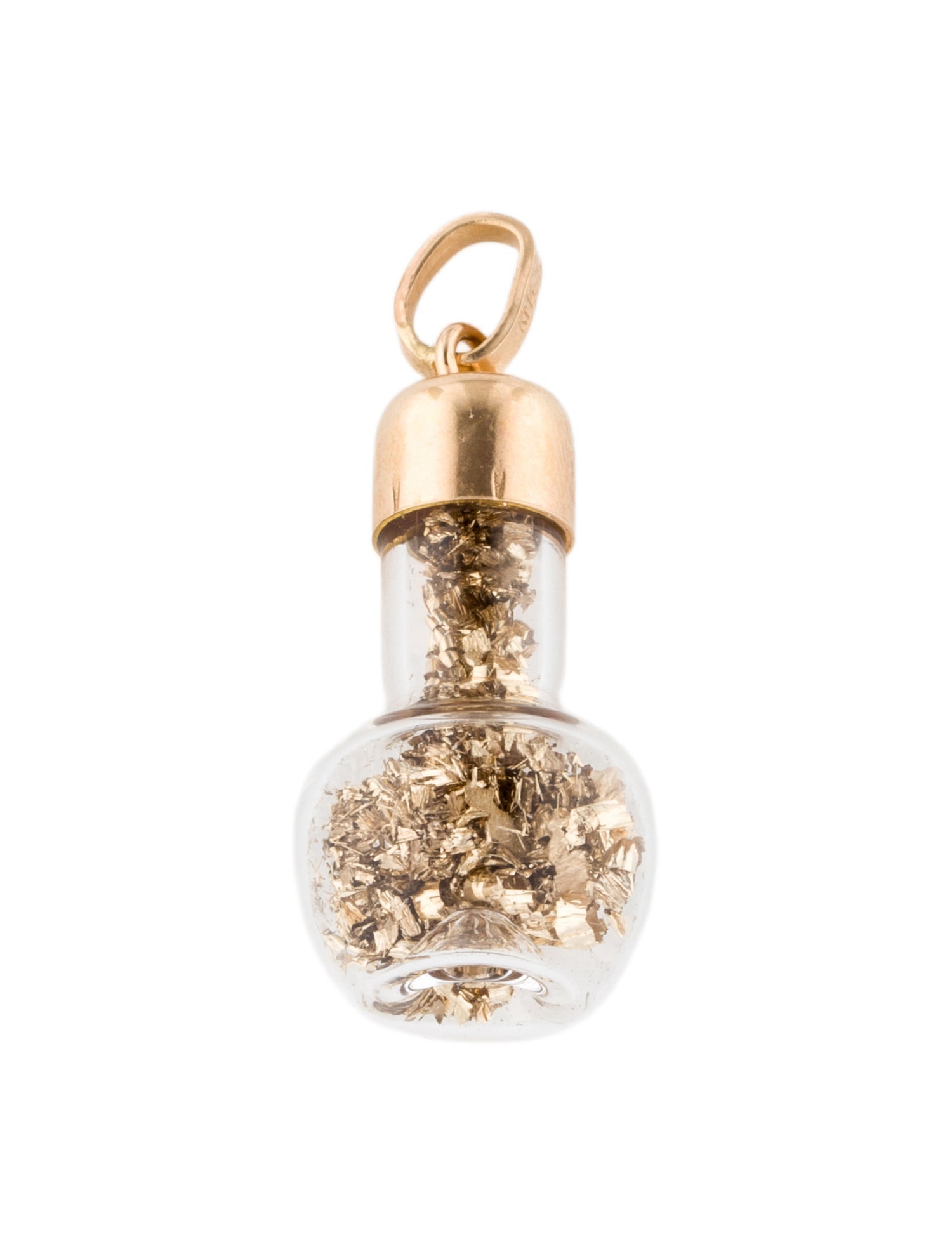 Pendant 14K Glass Shaker Pendant - 14K Yellow Gold Pendant Necklace ...