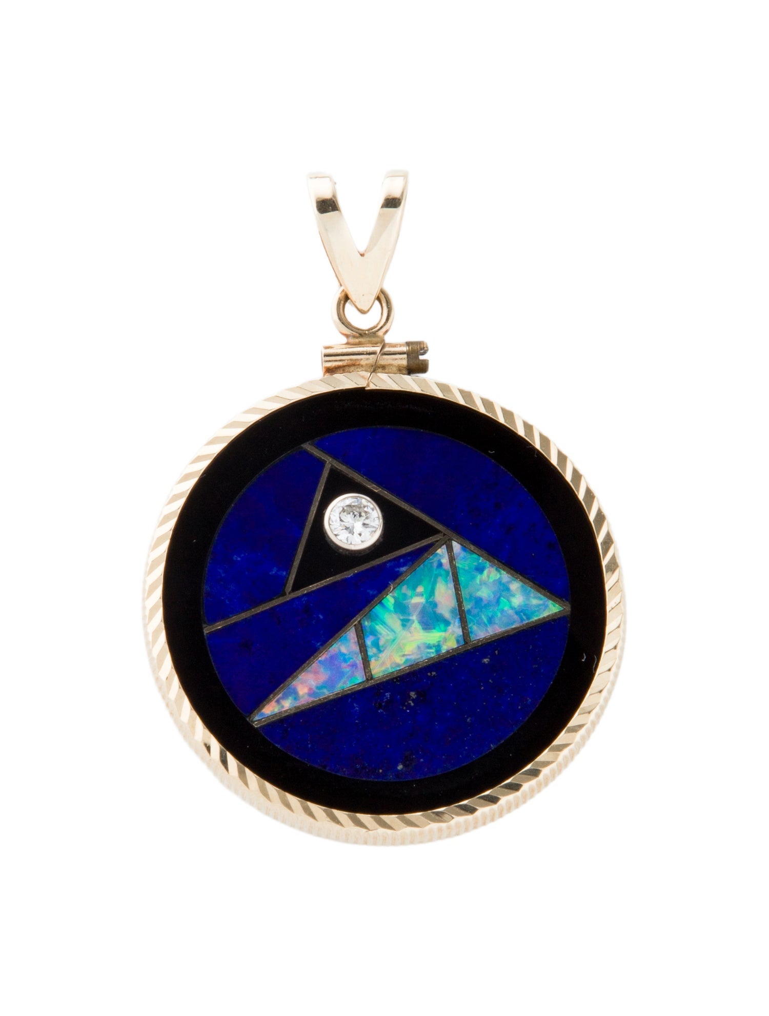 Pendant 14K Emerald & Diamond Pendant - 14K Yellow Gold Pendant ...