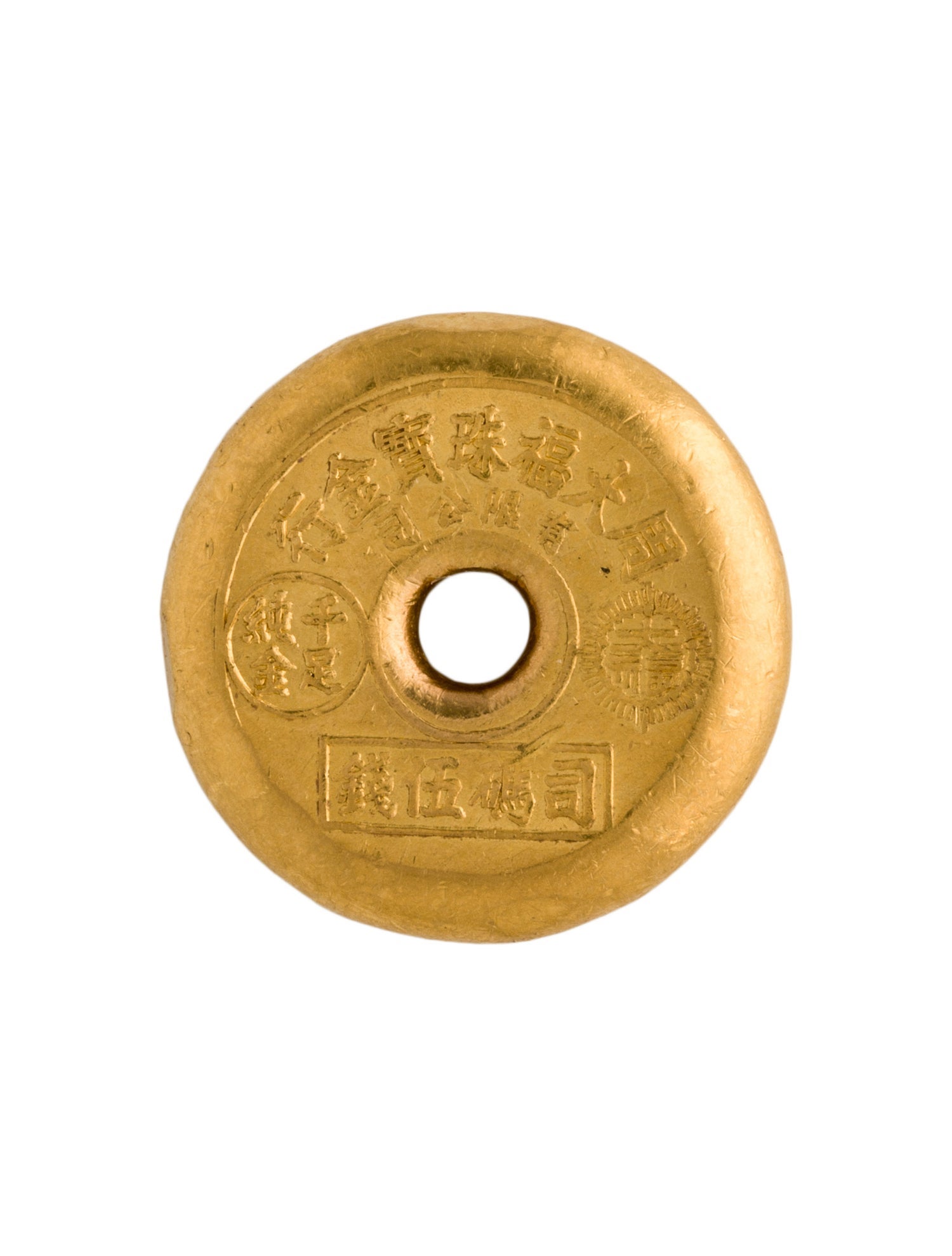 Pendant 24K Chinese Half Tael Bullion Disc Pendant - Pendant Necklace ...