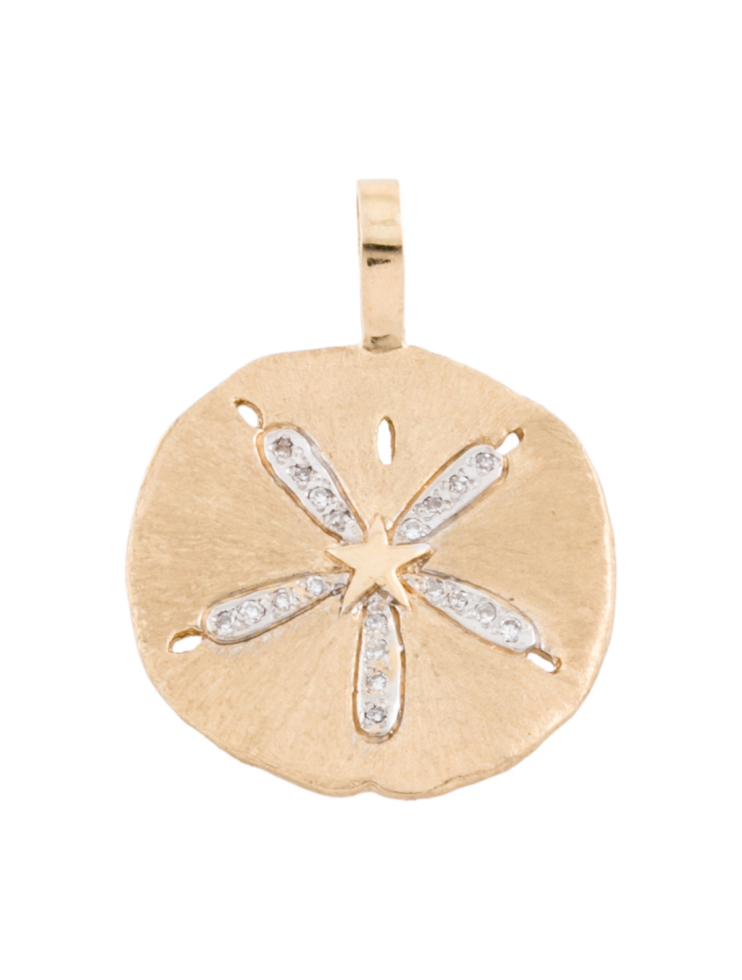 Pendant Jack Slack 14K Diamond Sand Dollar Pendant - 14K Yellow Gold ...
