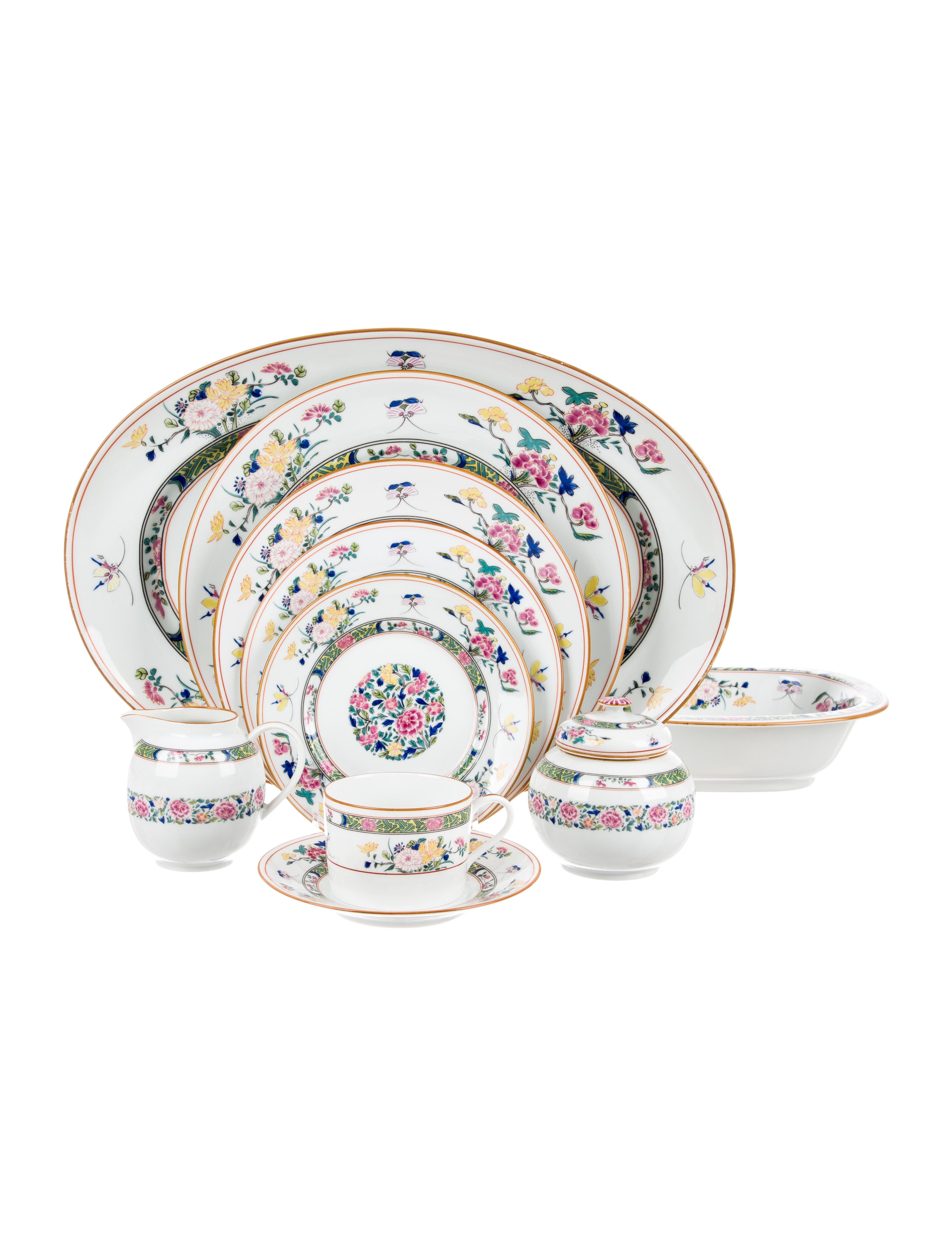 Puiforcat 49-Piece Tung Hai Partial-Dinner Service - Blue Dinnerware ...