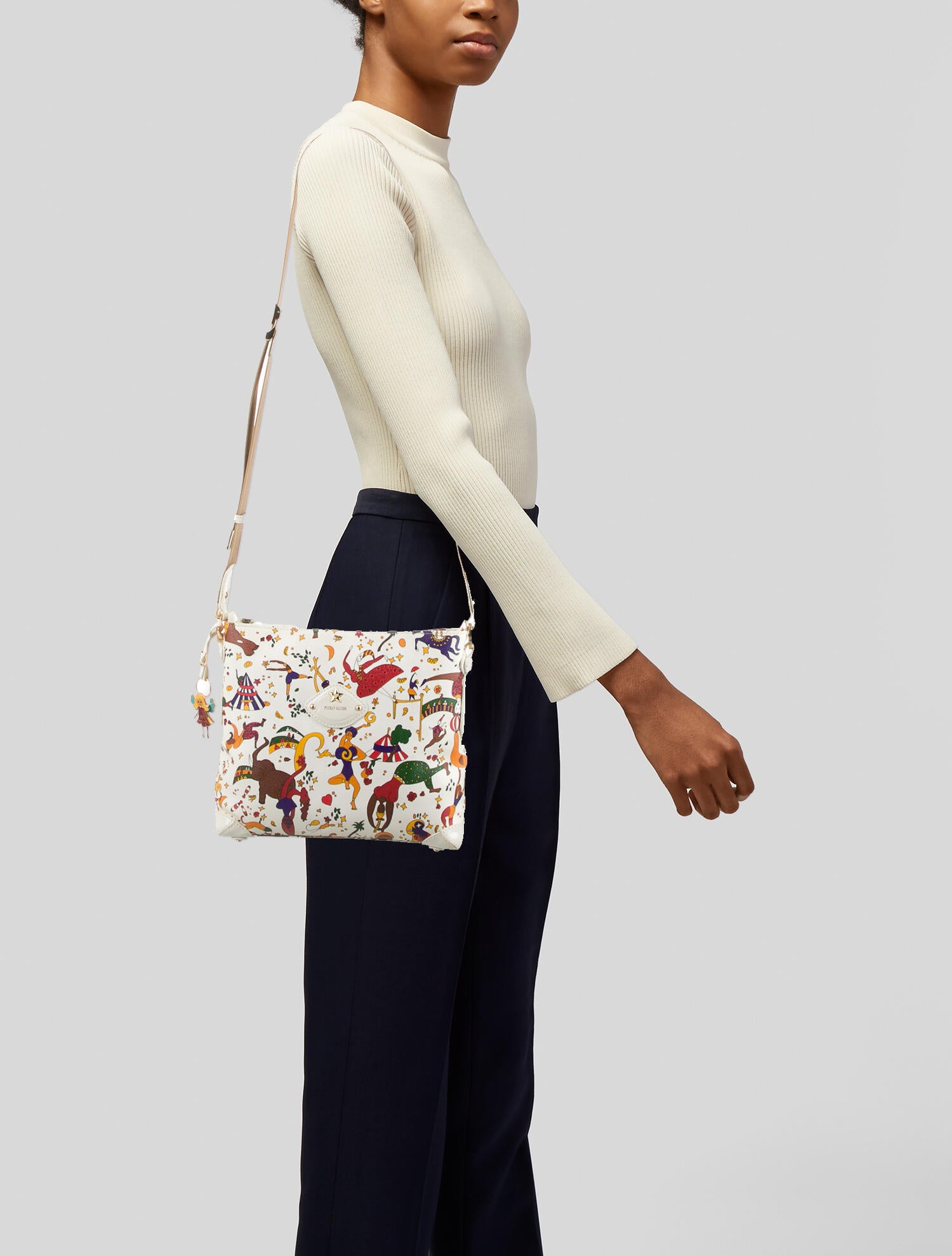 Piero Guidi Coated Canvas Crossbody Bag - White Crossbody Bags ...