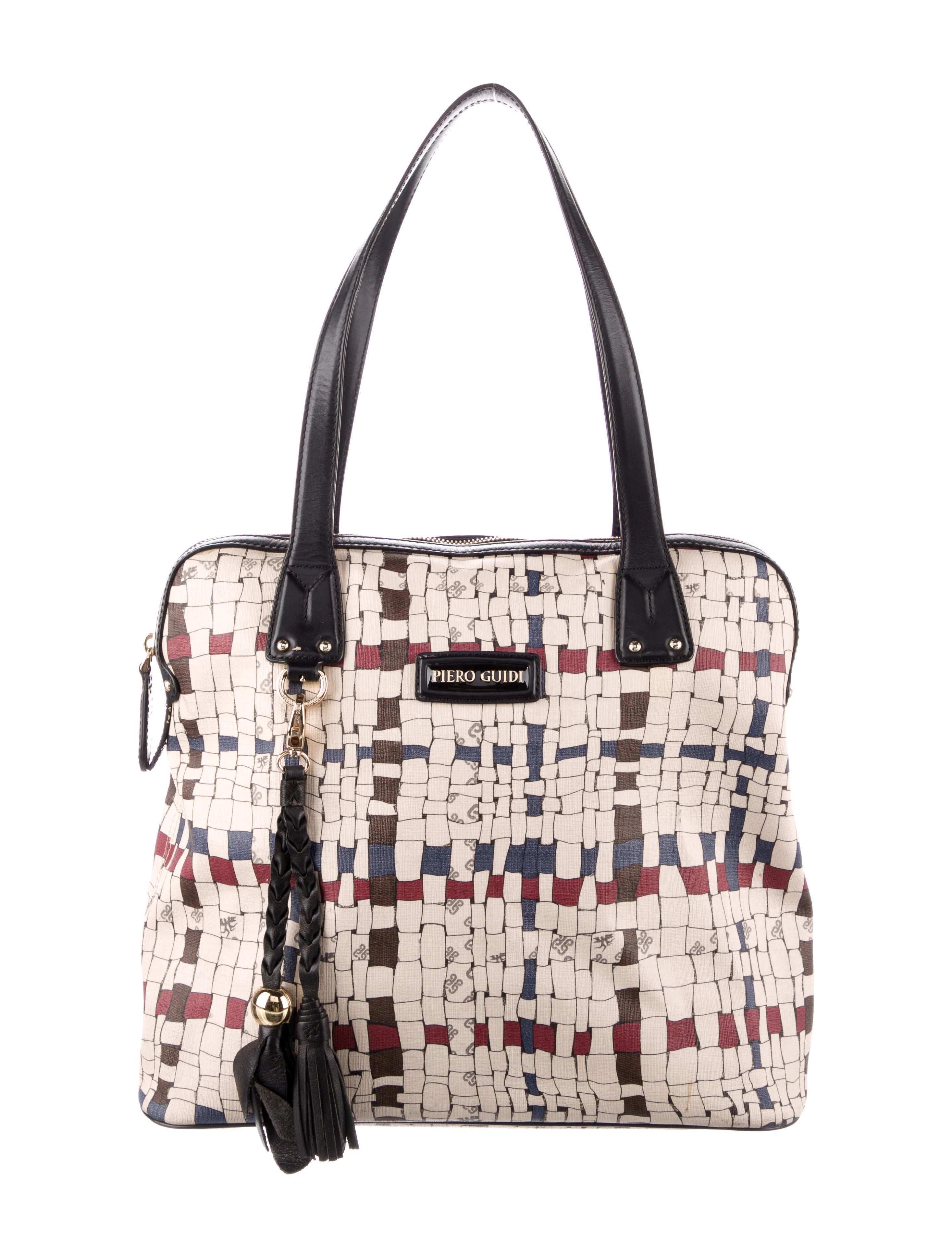 Piero Guidi Leather Trimmed Shoulder Bag - White Shoulder Bags ...