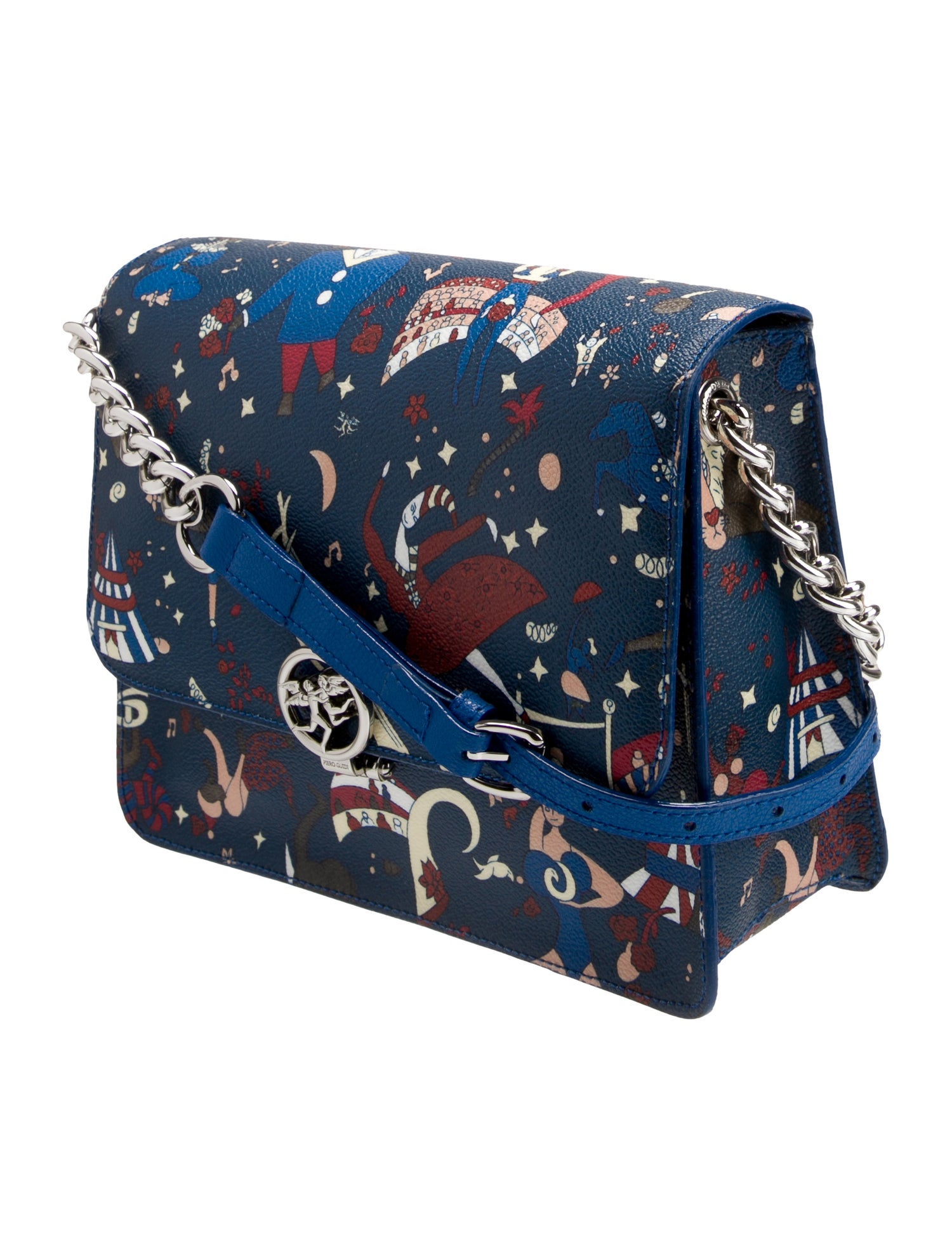 Piero Guidi Leather Patterned Crossbody Bag - Blue Crossbody Bags ...