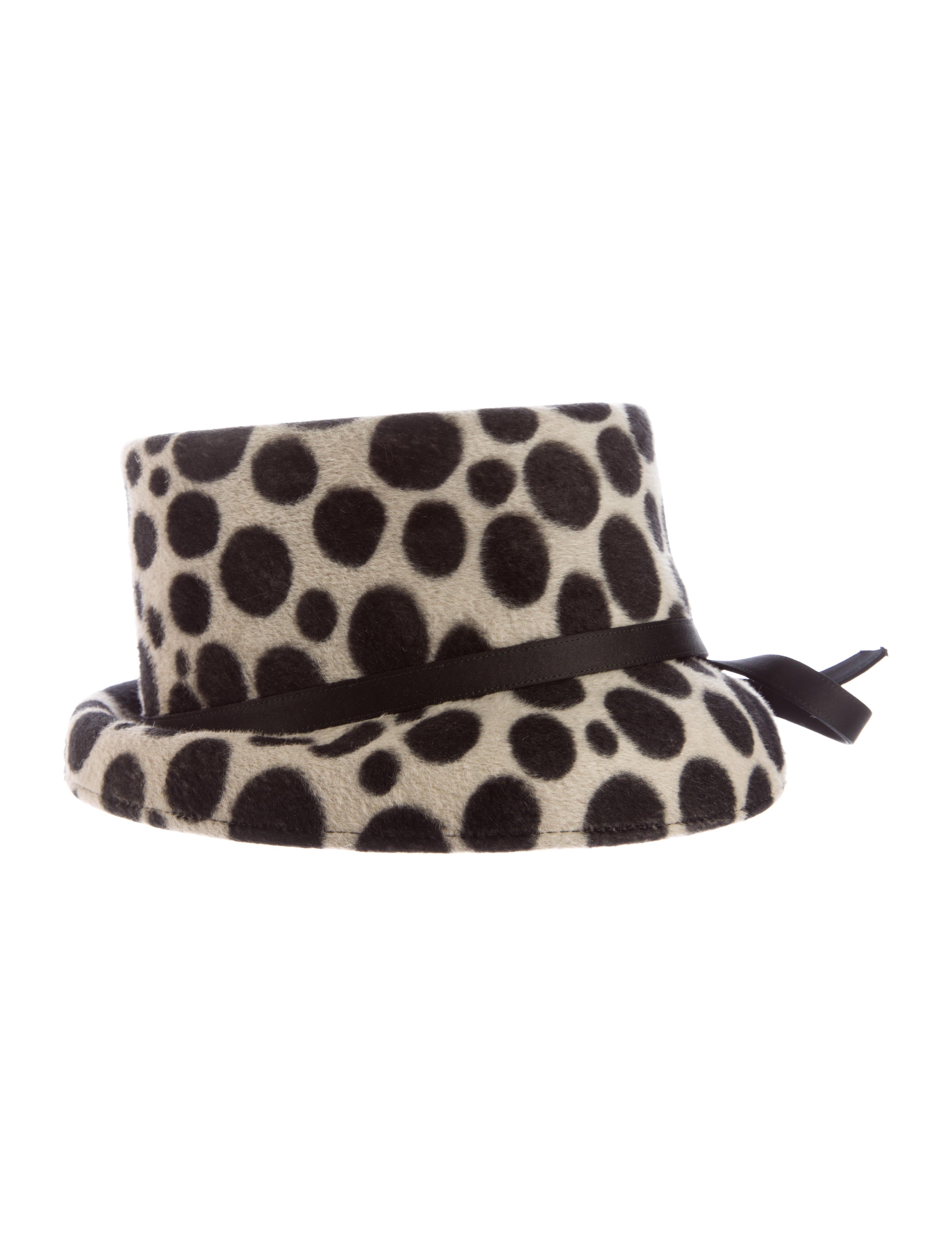 Philip Treacy Bow-Accented Spotted Hat - Grey Hats, Accessories ...