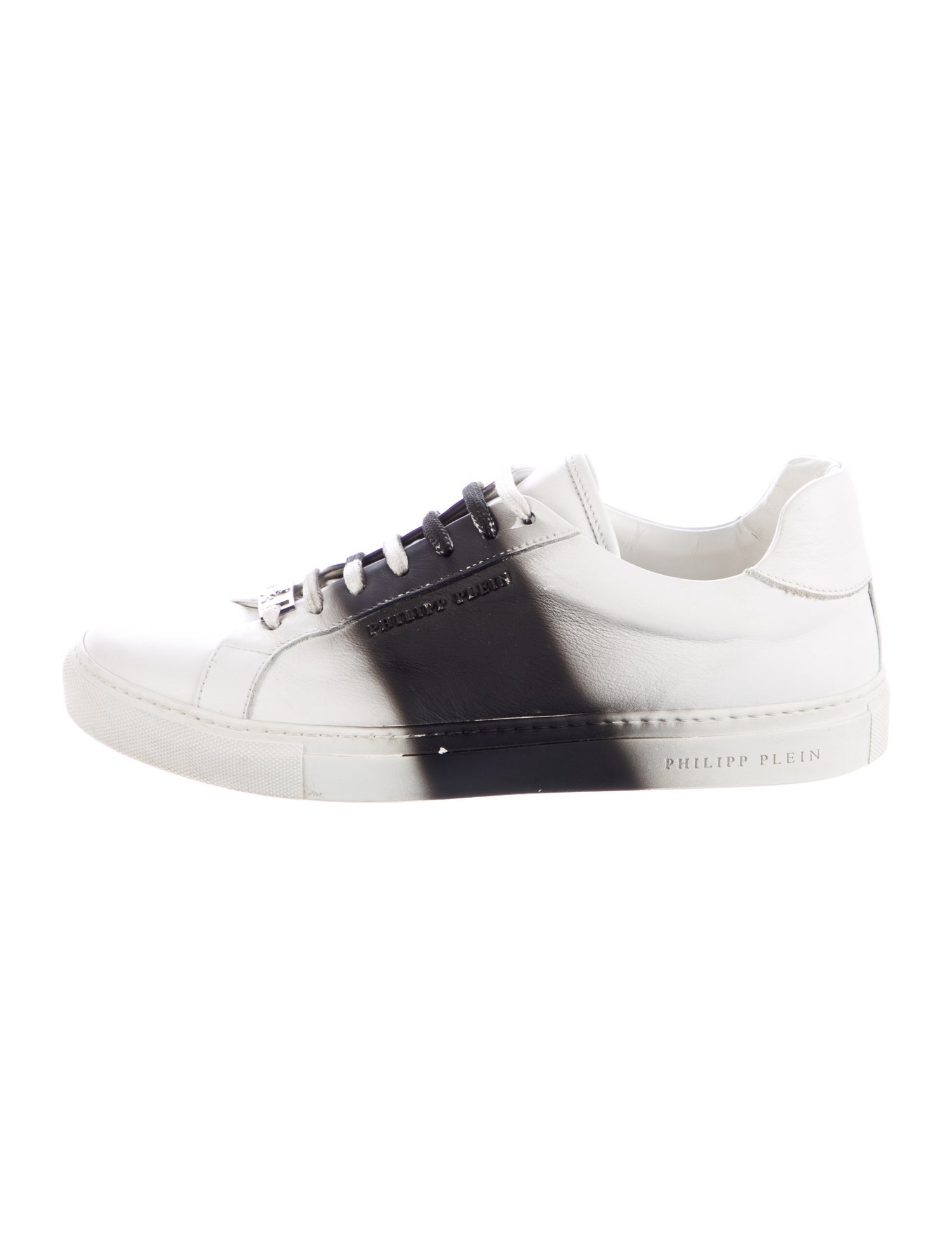 Philipp Plein Leather Colorblock Pattern Sneakers - White Sneakers ...