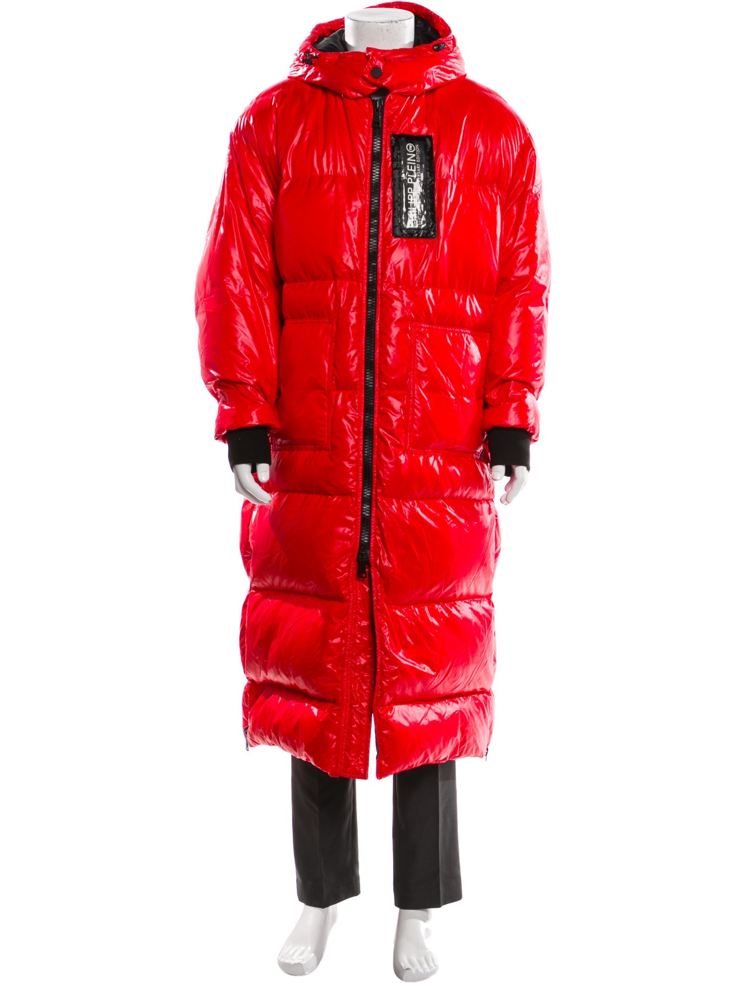 Philipp Plein Colorblock Pattern Puffer Coat - Red Outerwear, Clothing ...
