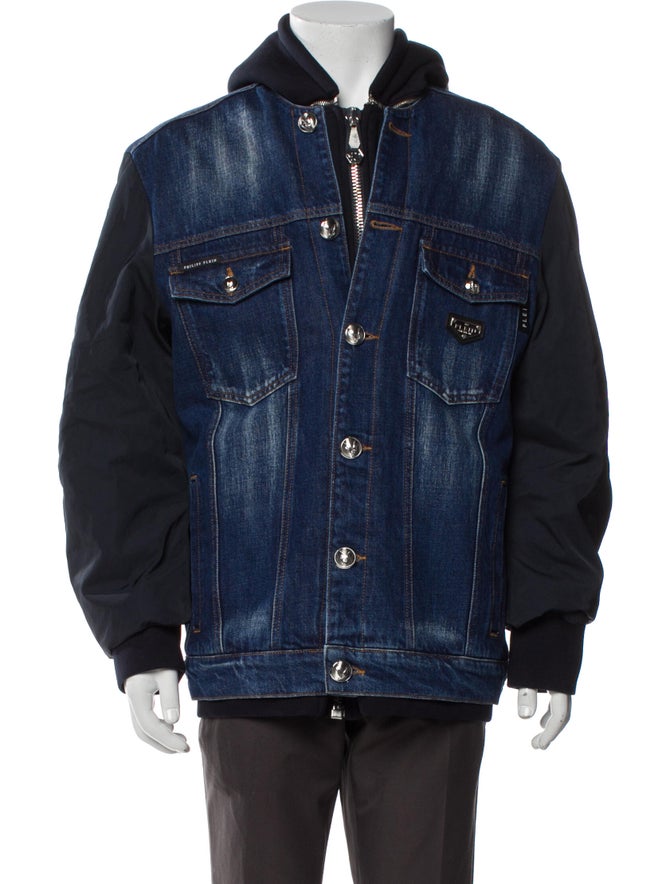 Philipp Plein Denim Jacket w/ Tags - Blue Outerwear, Clothing ...
