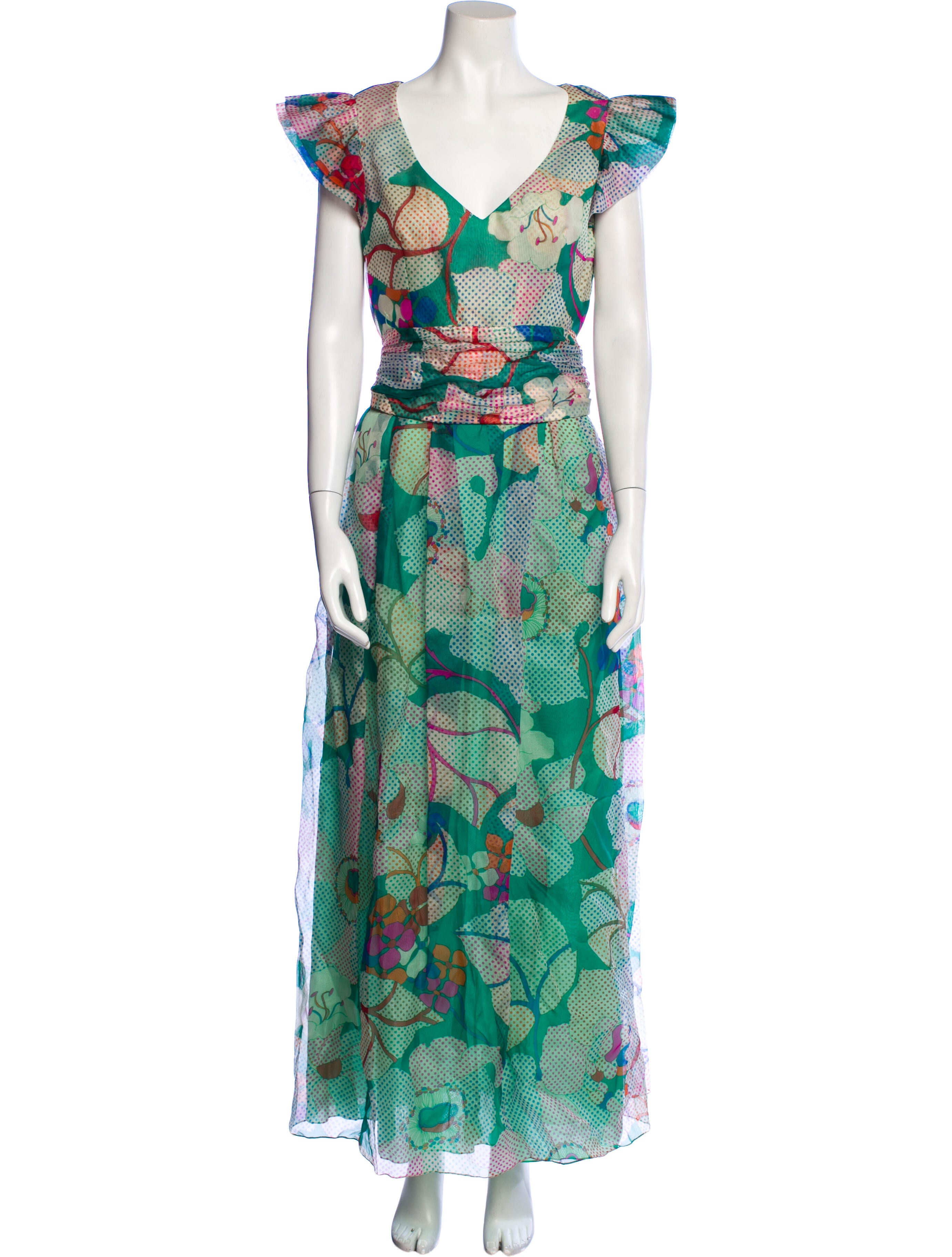 Pierre Cardin Vintage Long Dress - Green Dresses, Clothing - PIC21908 ...