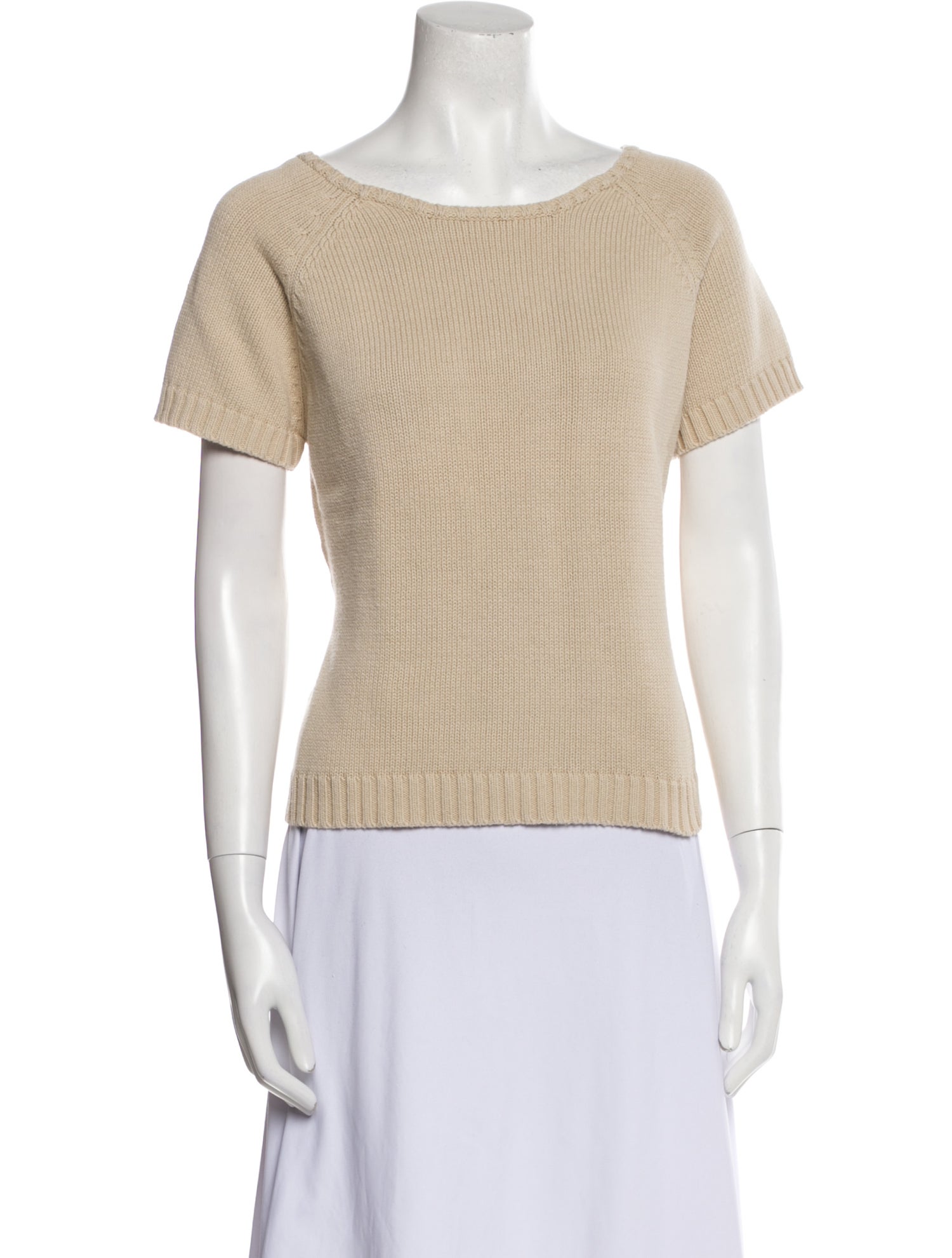Pierre Cardin Bateau Neckline Short Sleeve Top - Neutrals Tops ...