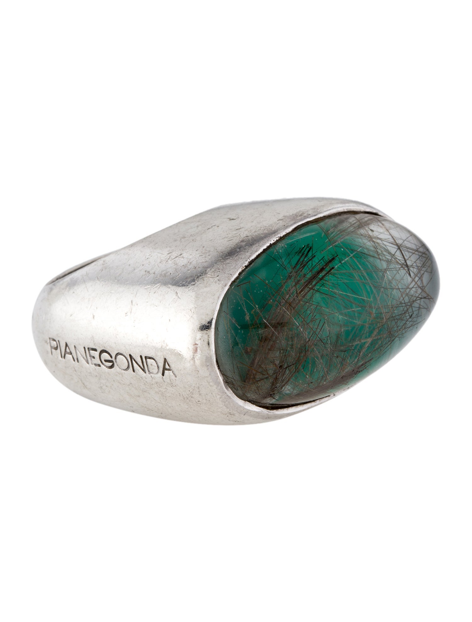 Pianegonda Rutilated Quartz Doublet Cocktail Ring - Green, 925 Sterling ...