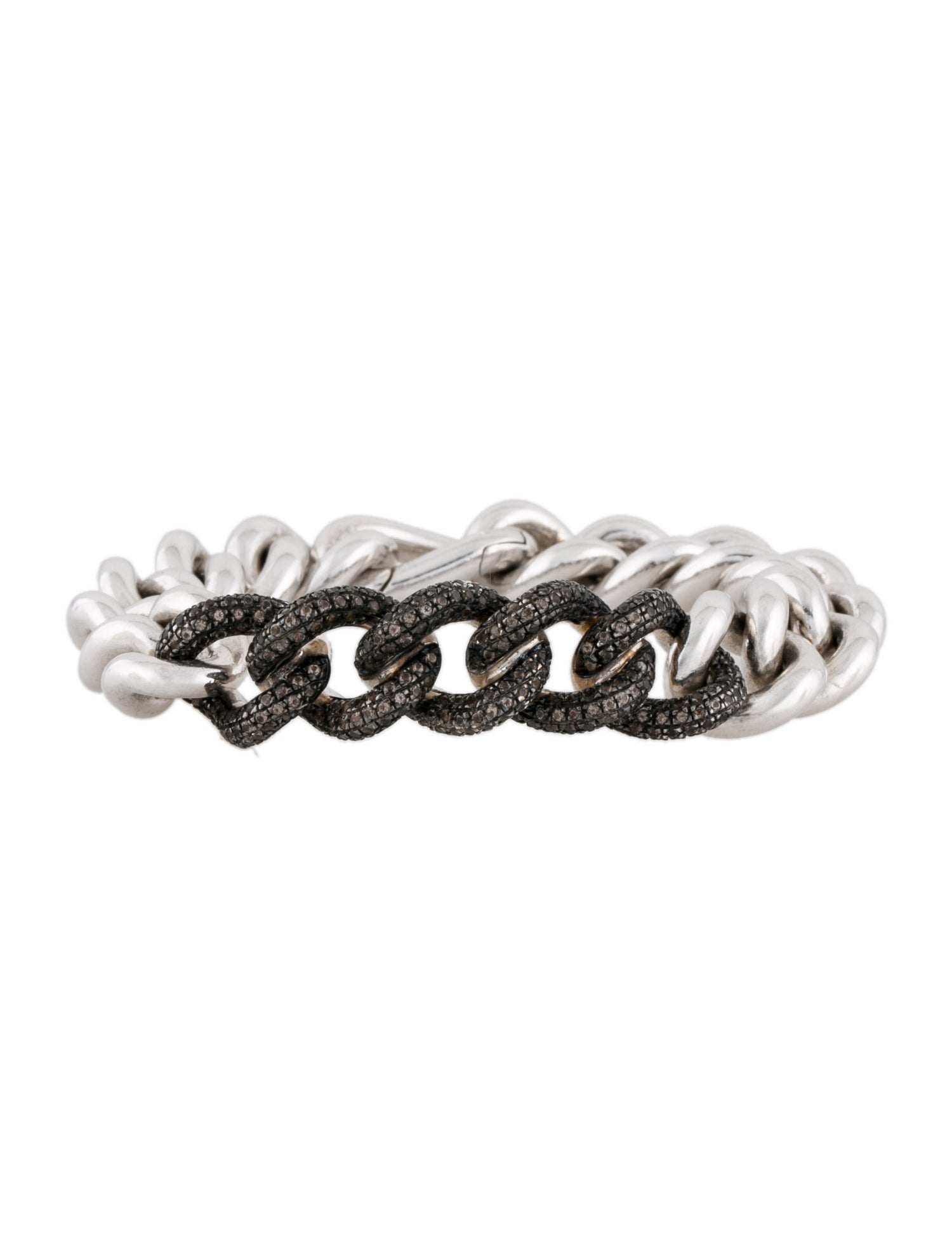 Pianegonda Smoky Quartz Curb Link Bracelet - Sterling Silver Link ...