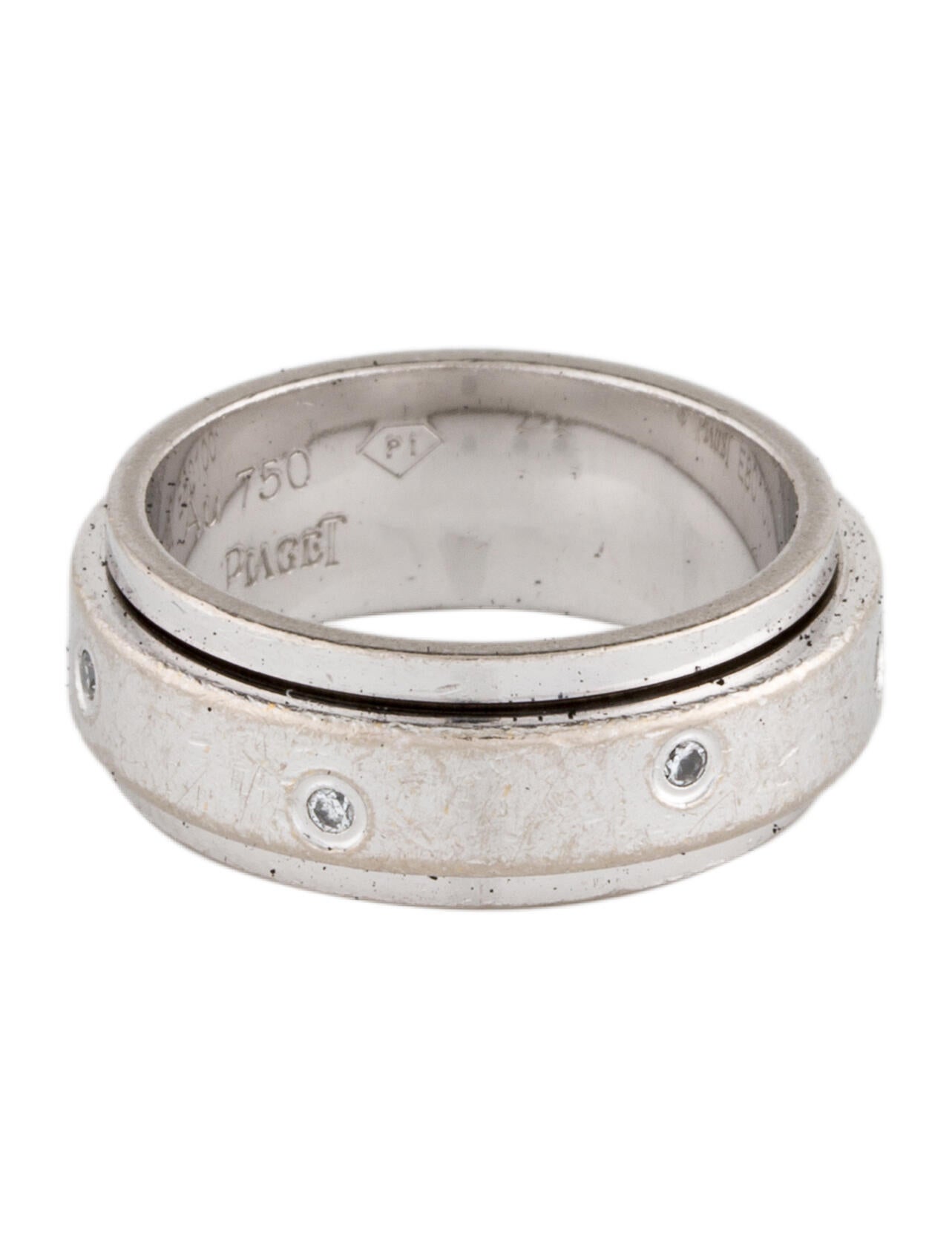 Piaget 18K Diamond Rotating Possession Ring - 18K White Gold Band ...