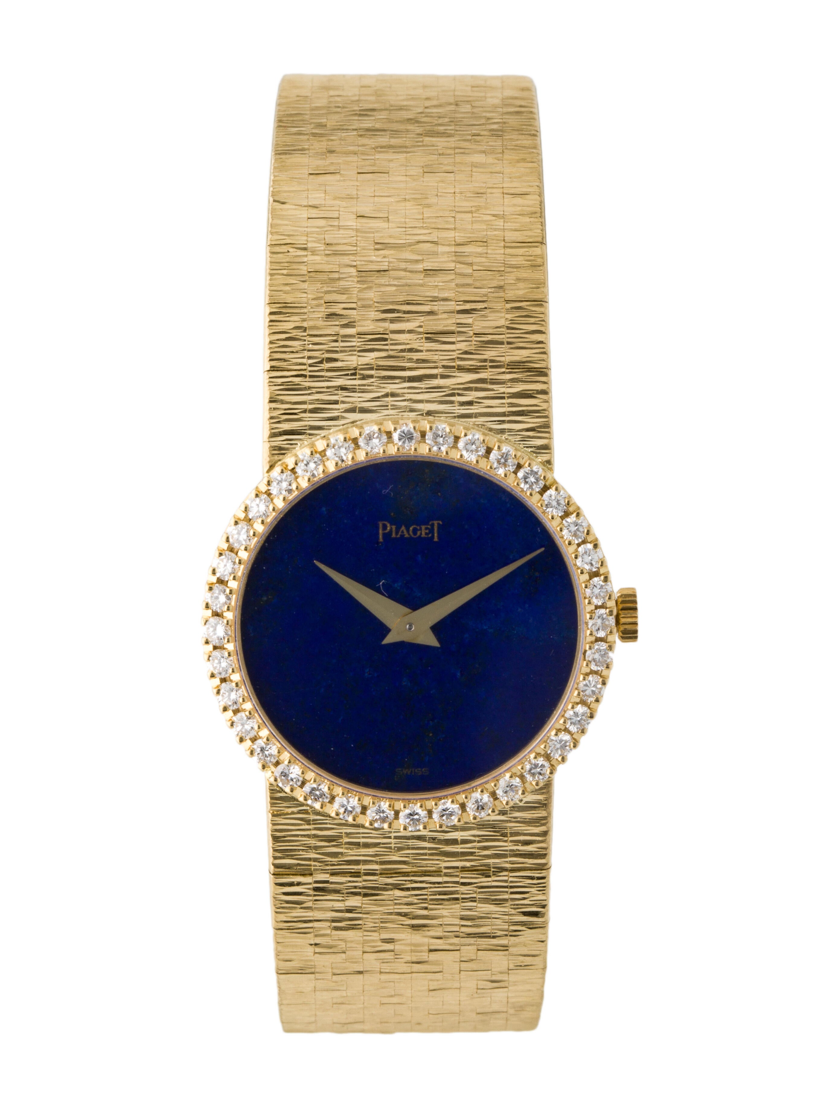 Piaget 18k Gold Cocktail Watch with Lapis Dial and Diamonds - 9706A6 ...