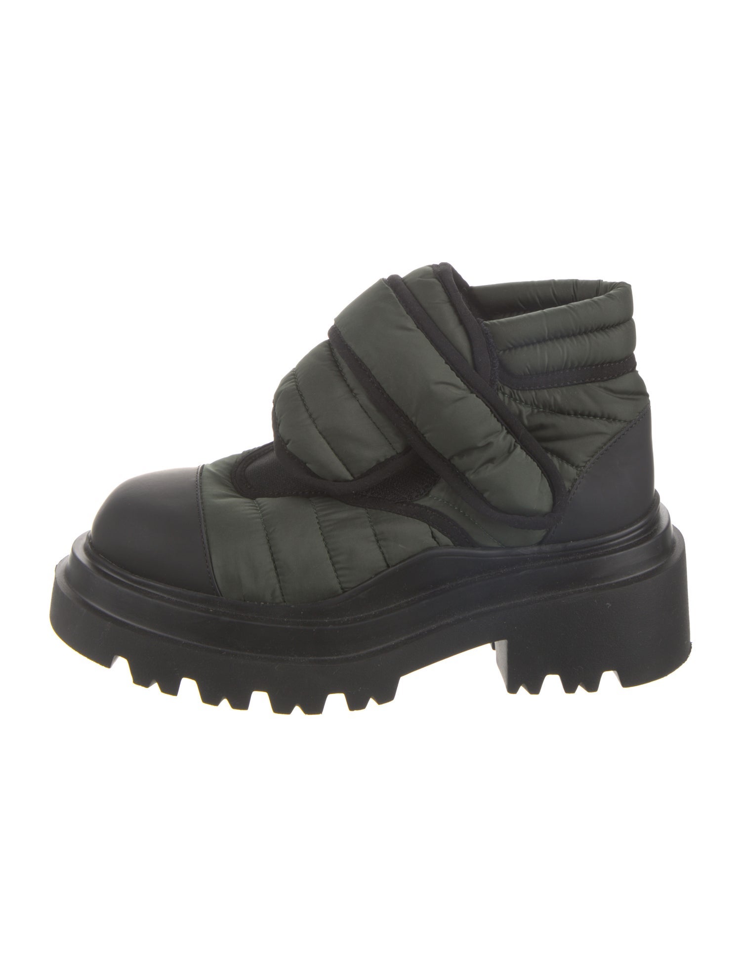 PLAN C Nylon Colorblock Pattern Combat Boots - Green Boots, Shoes ...