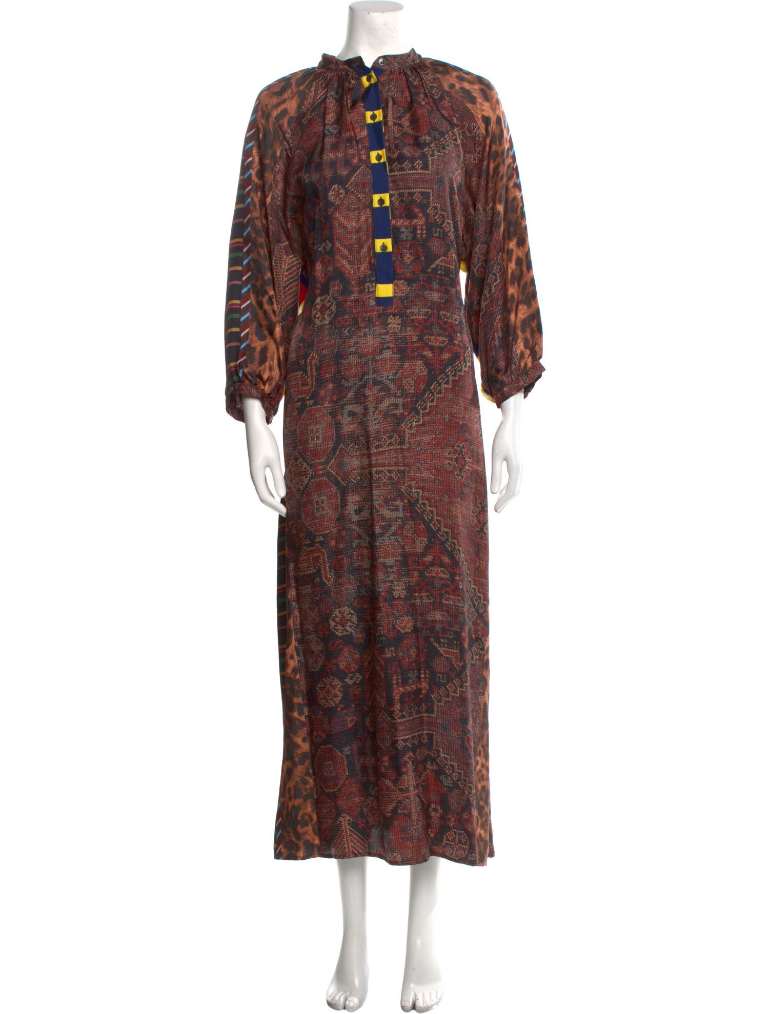 Pierre-Louis Mascia Silk Long Dress - Brown Dresses, Clothing ...