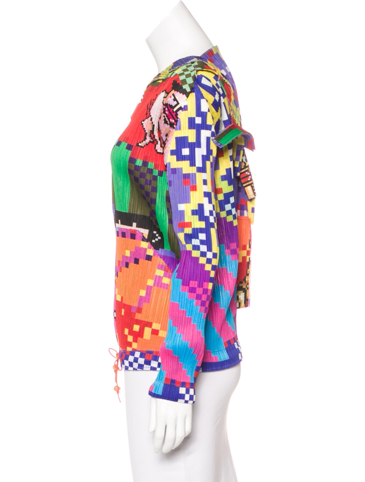 Pleats Please Issey Miyake Vintage Pixel Jacket - Blue Jackets ...