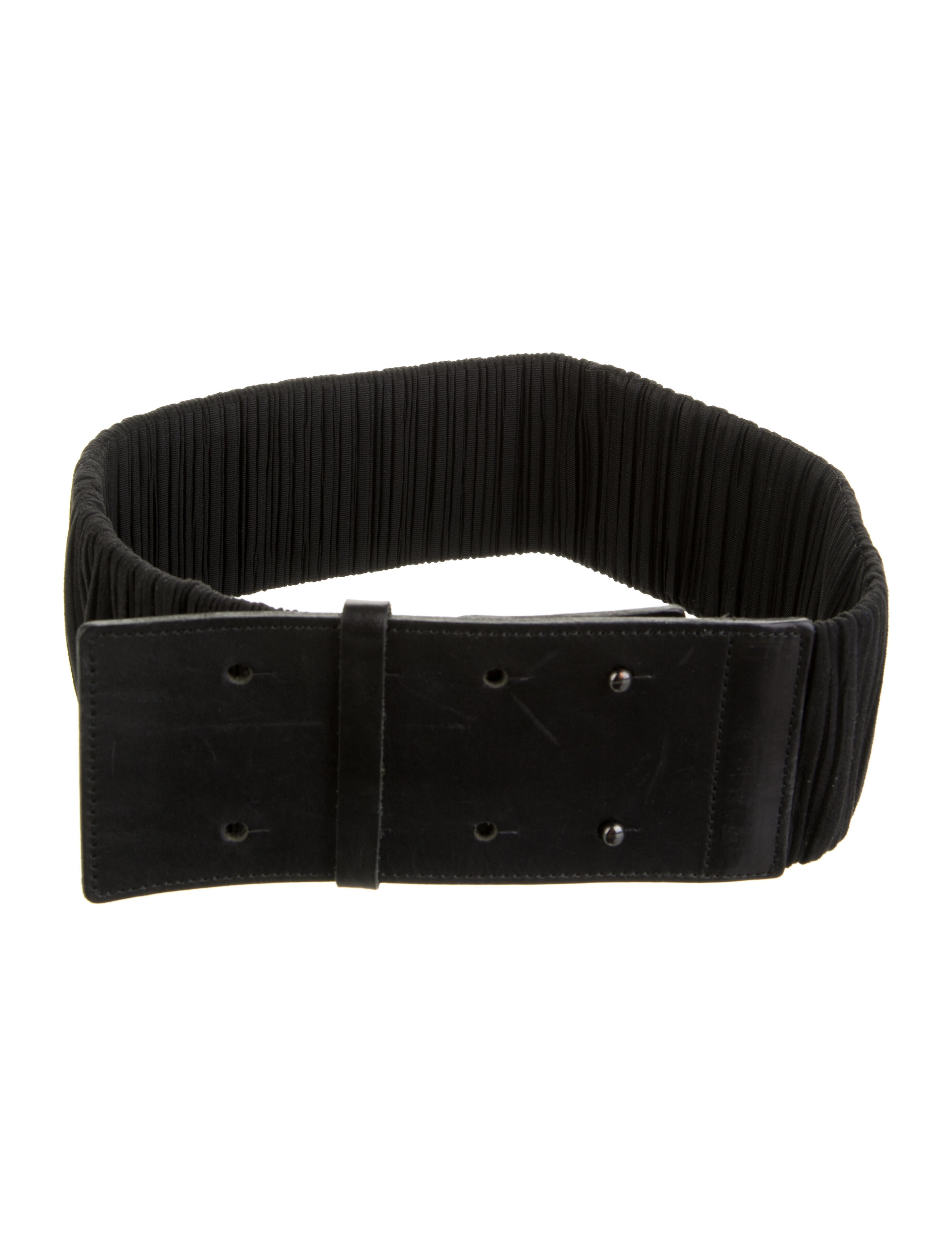 Pleats Please Issey Miyake Wide Leather Waist Belt - Black Belts ...