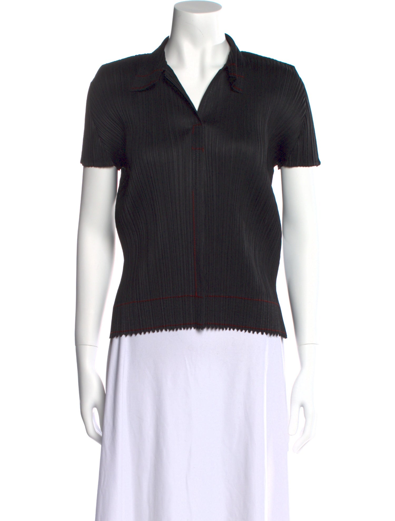 Pleats Please Issey Miyake Vintage 2008 Polo - Black Tops, Clothing ...