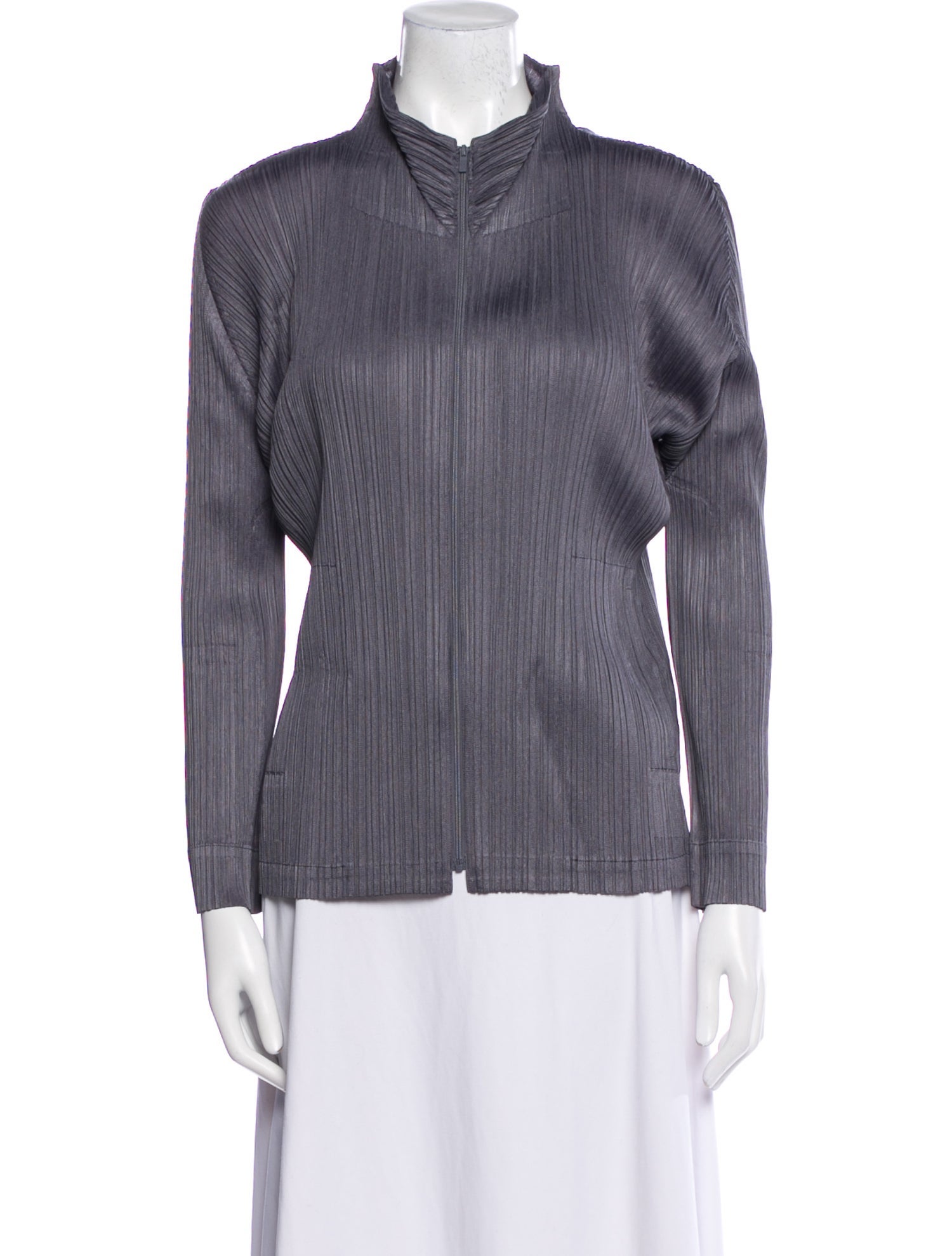 Pleats Please Issey Miyake Denim Jacket - Grey Jackets, Clothing ...