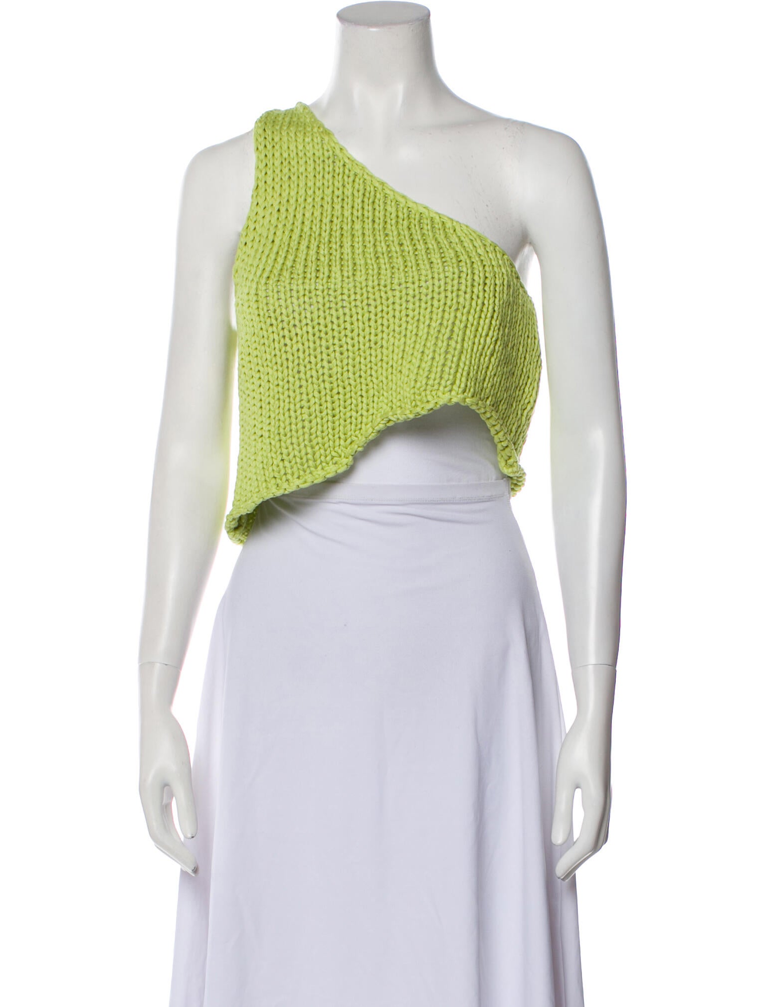 Paloma Wool One-Shoulder Sleeveless Crop Top - Green Tops, Clothing ...