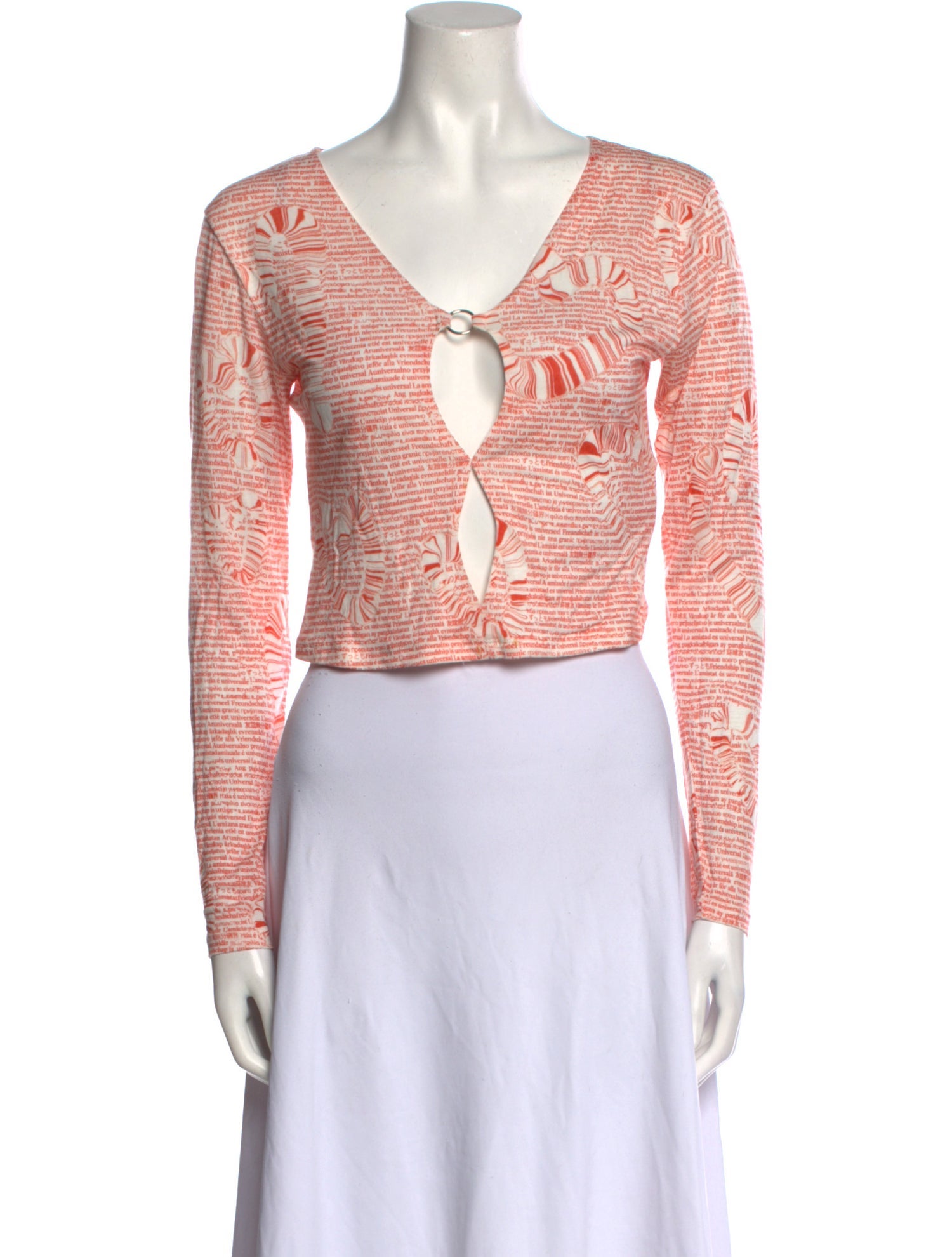 Paloma Wool V-Neck Long Sleeve Crop Top - White Tops, Clothing ...