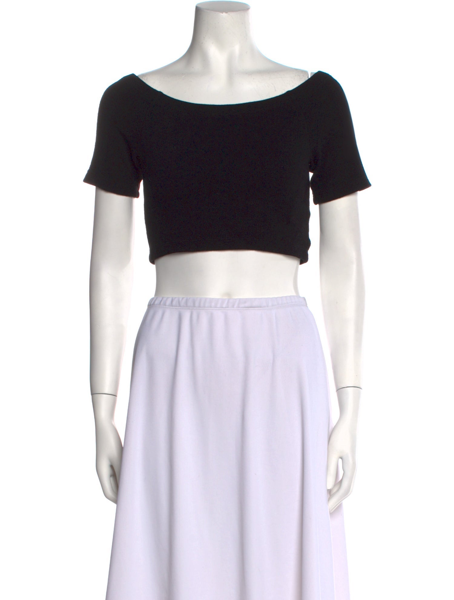 Paloma Wool Scoop Neck Short Sleeve Crop Top - Black Tops, Clothing ...