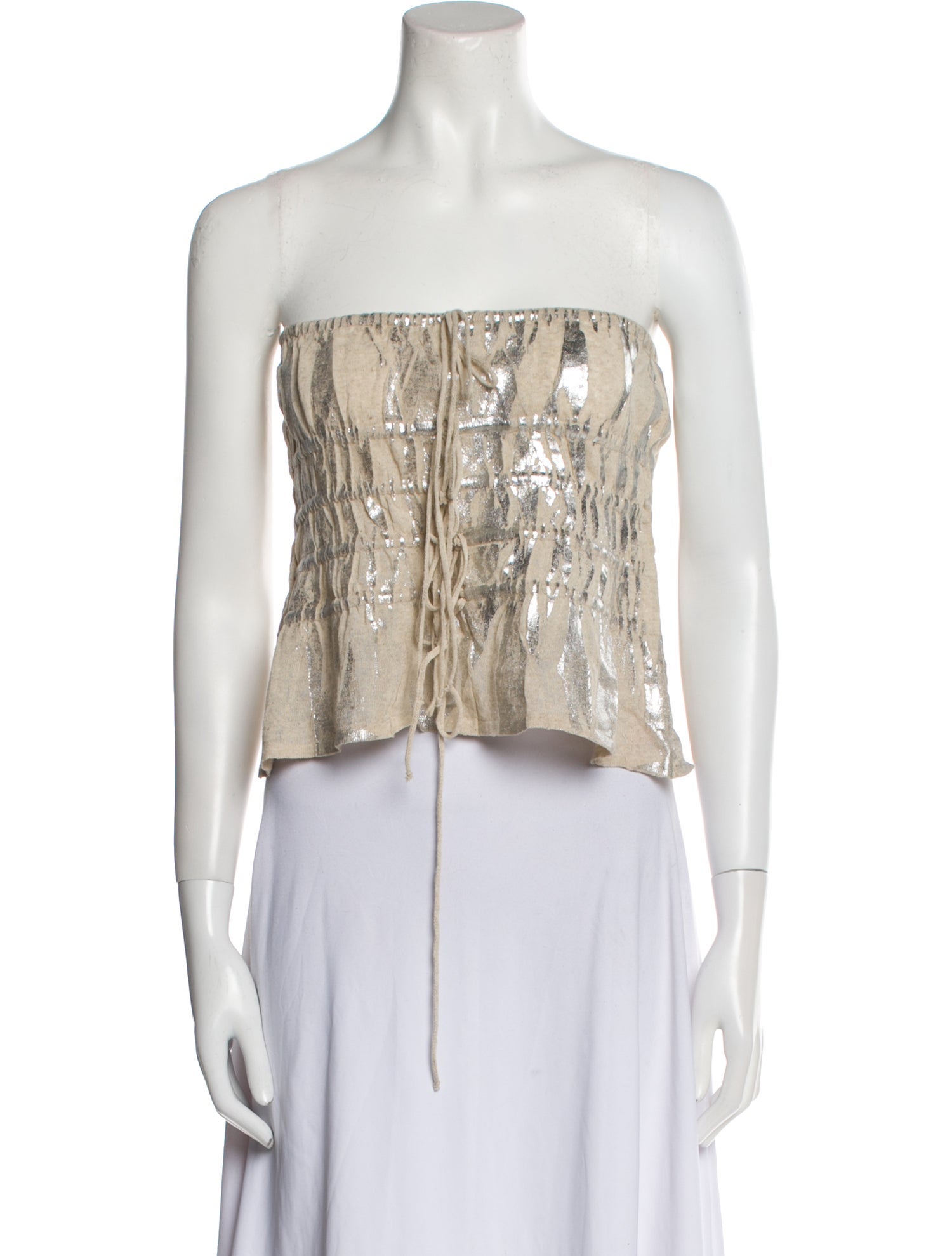 Paloma Wool Strapless Crop Top - Neutrals Tops, Clothing - PMAWL27149 ...