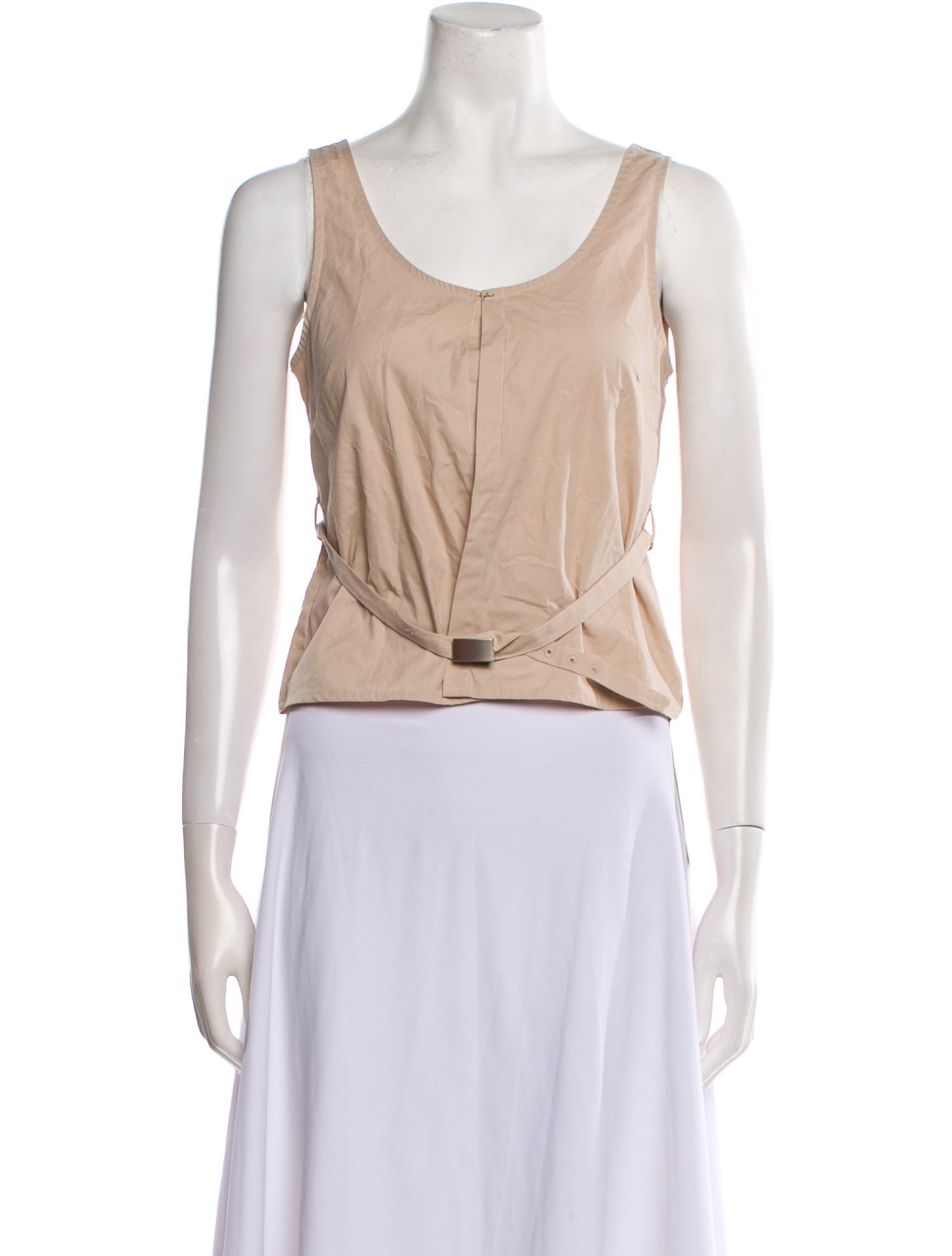 Paloma Wool Scoop Neck Sleeveless Crop Top - Neutrals Tops, Clothing ...
