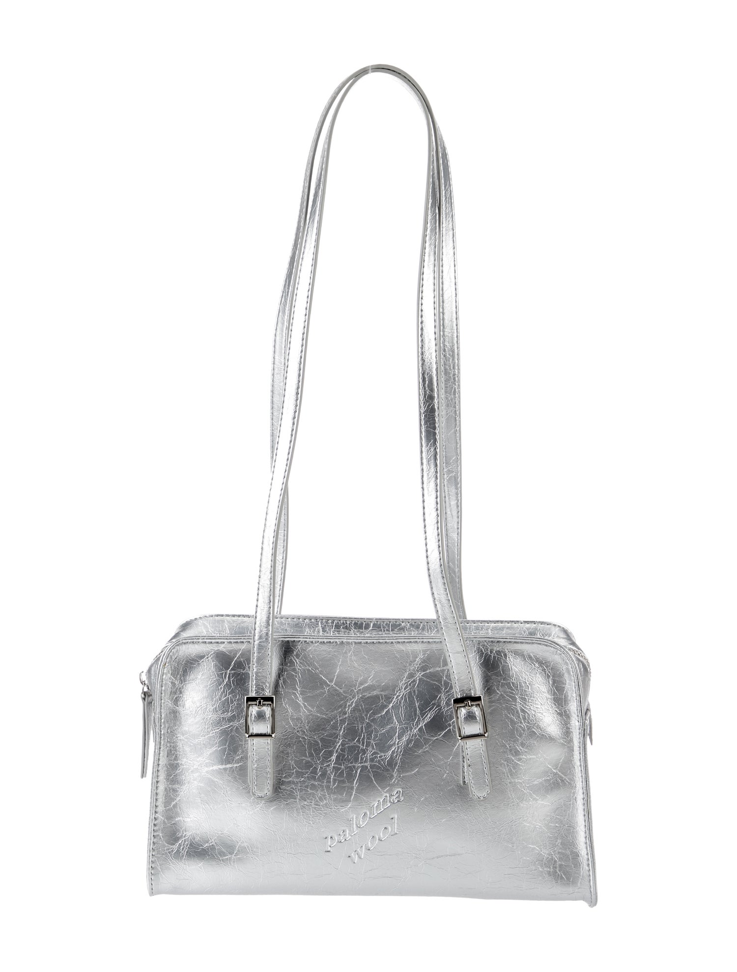 Paloma Wool Patent Leather Shoulder Bag - Silver Shoulder Bags ...