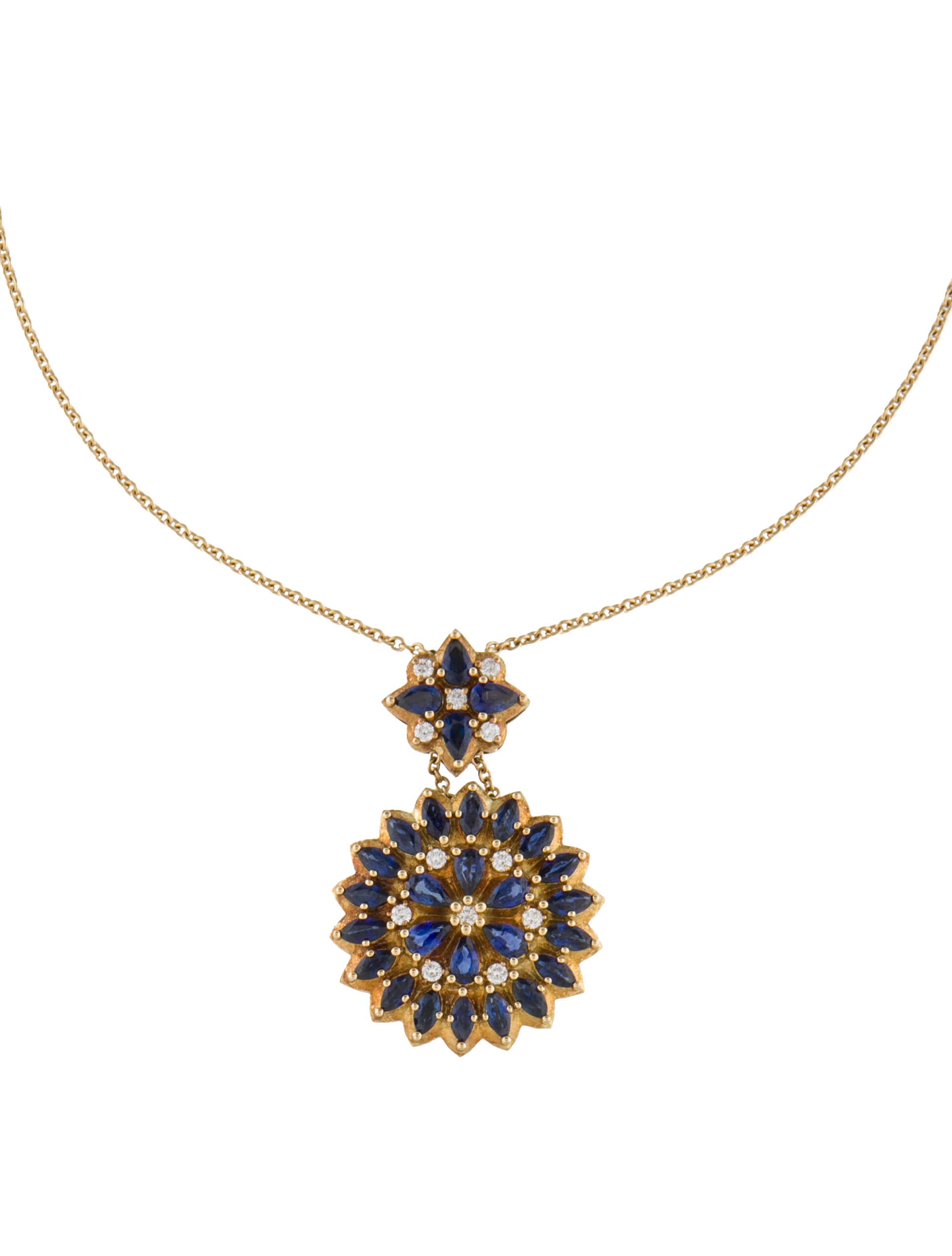 Paul Morelli 18K Sapphire & Diamond Pendant Necklace - 18K Yellow Gold ...