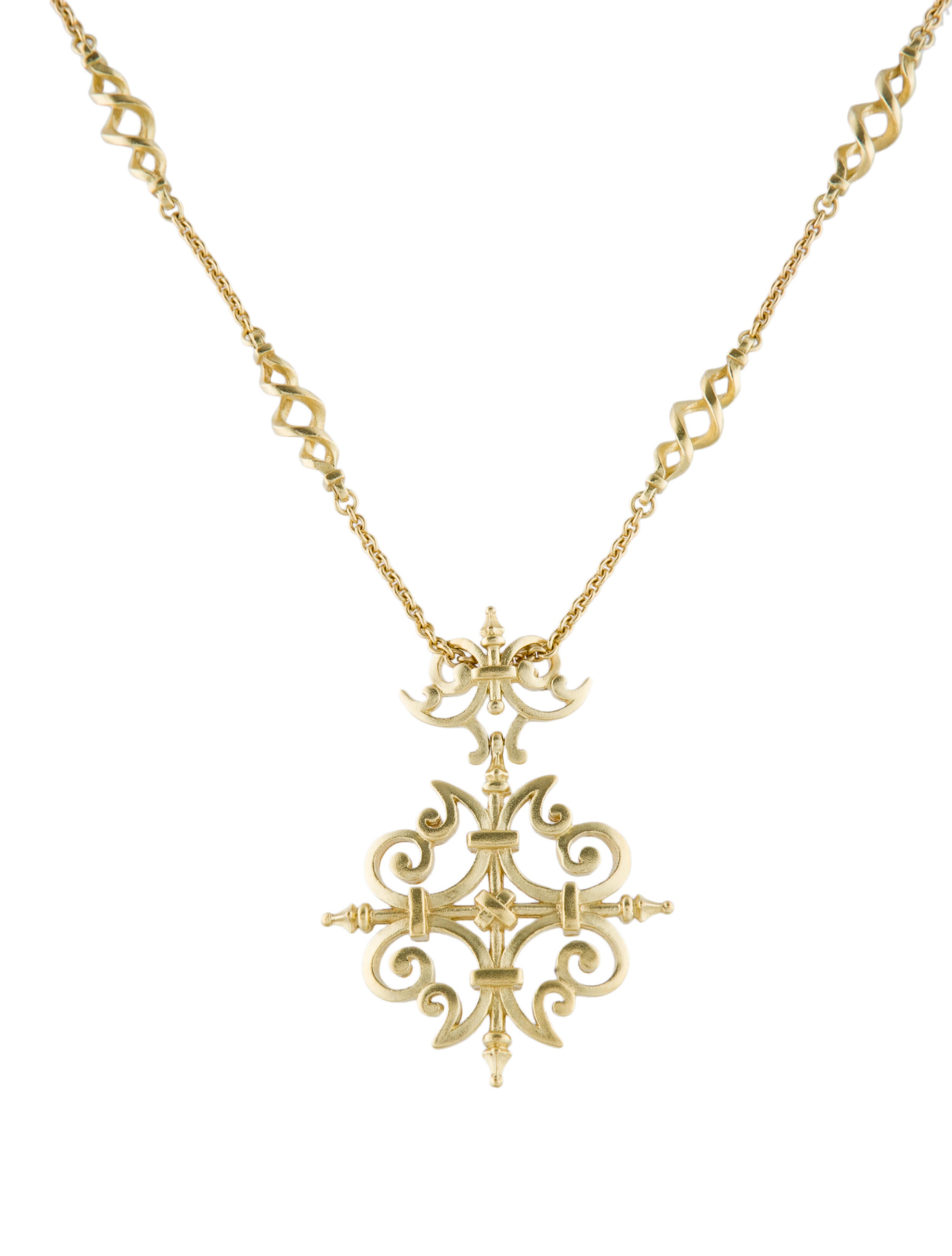 Paul Morelli 18K Garden Gate Pendant Necklace - 18K Yellow Gold Pendant ...